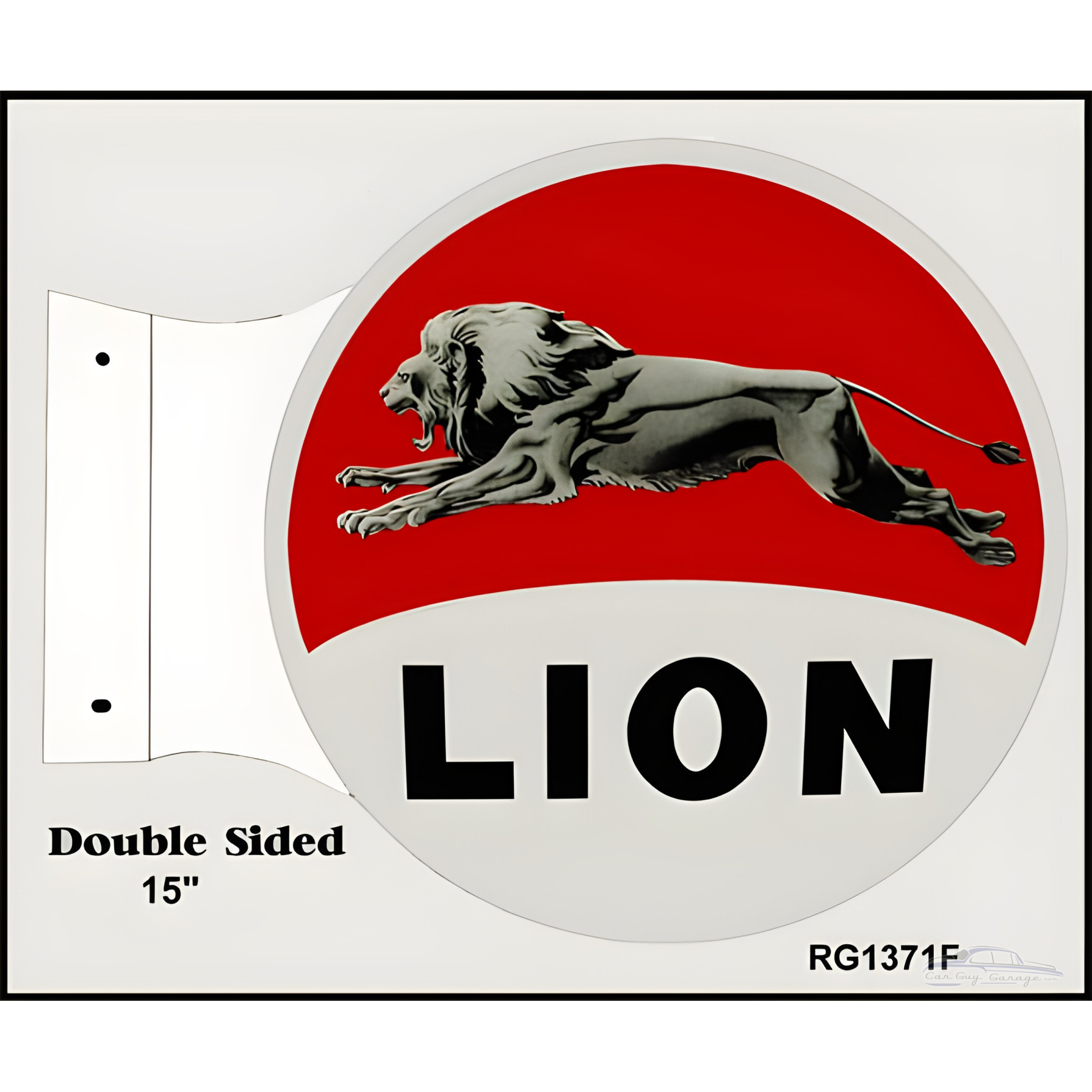 Lion Motor Oil Flange Metal Sign - 15" x 17.5"