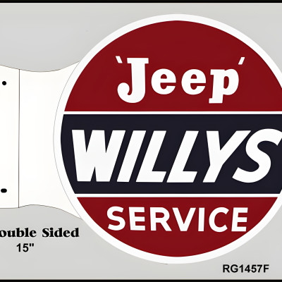 Jeep Willys Service Flange Metal Sign - 15" x 17.5"