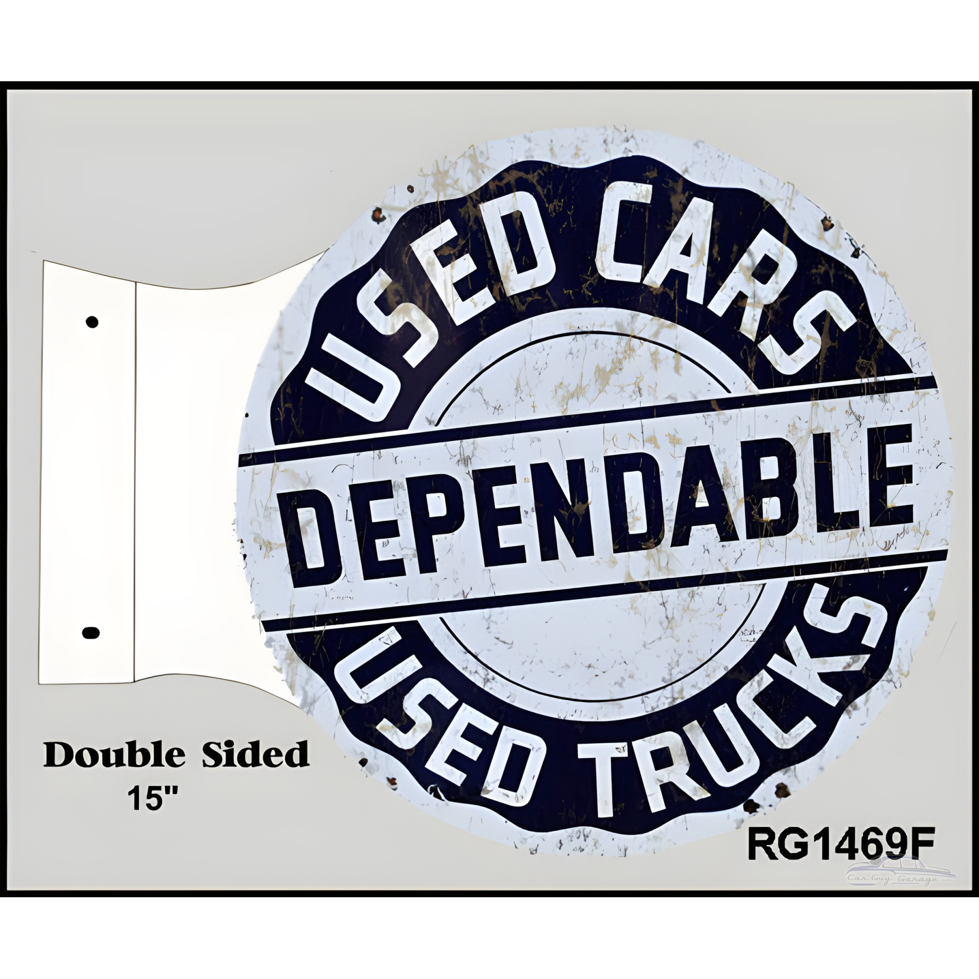 Dependable Used Cars Used Trucks Double Sided Flange Metal Sign - 15" x ...