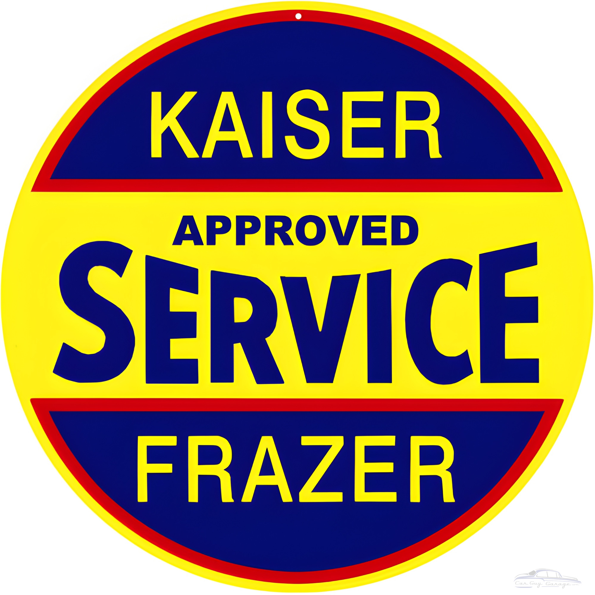 Kaiser Approved Service Frazer Metal Sign - 14" Round