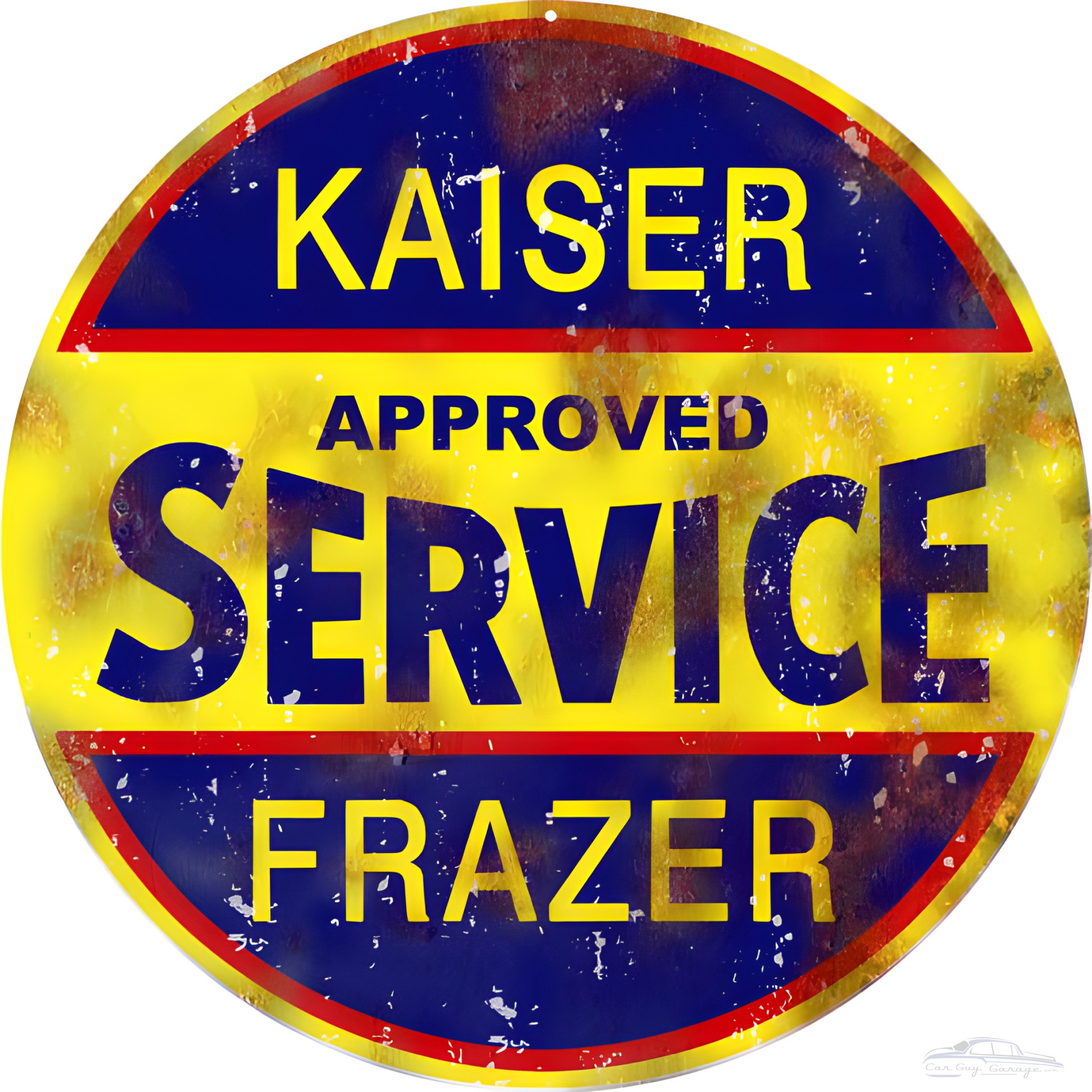 Kaiser Approved Service Frazer Metal Sign - 14" Round