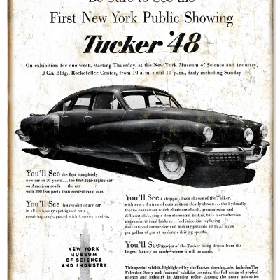 New York Museum Of Science And Industry Tucker 48 Metal Sign - 9" x 12"