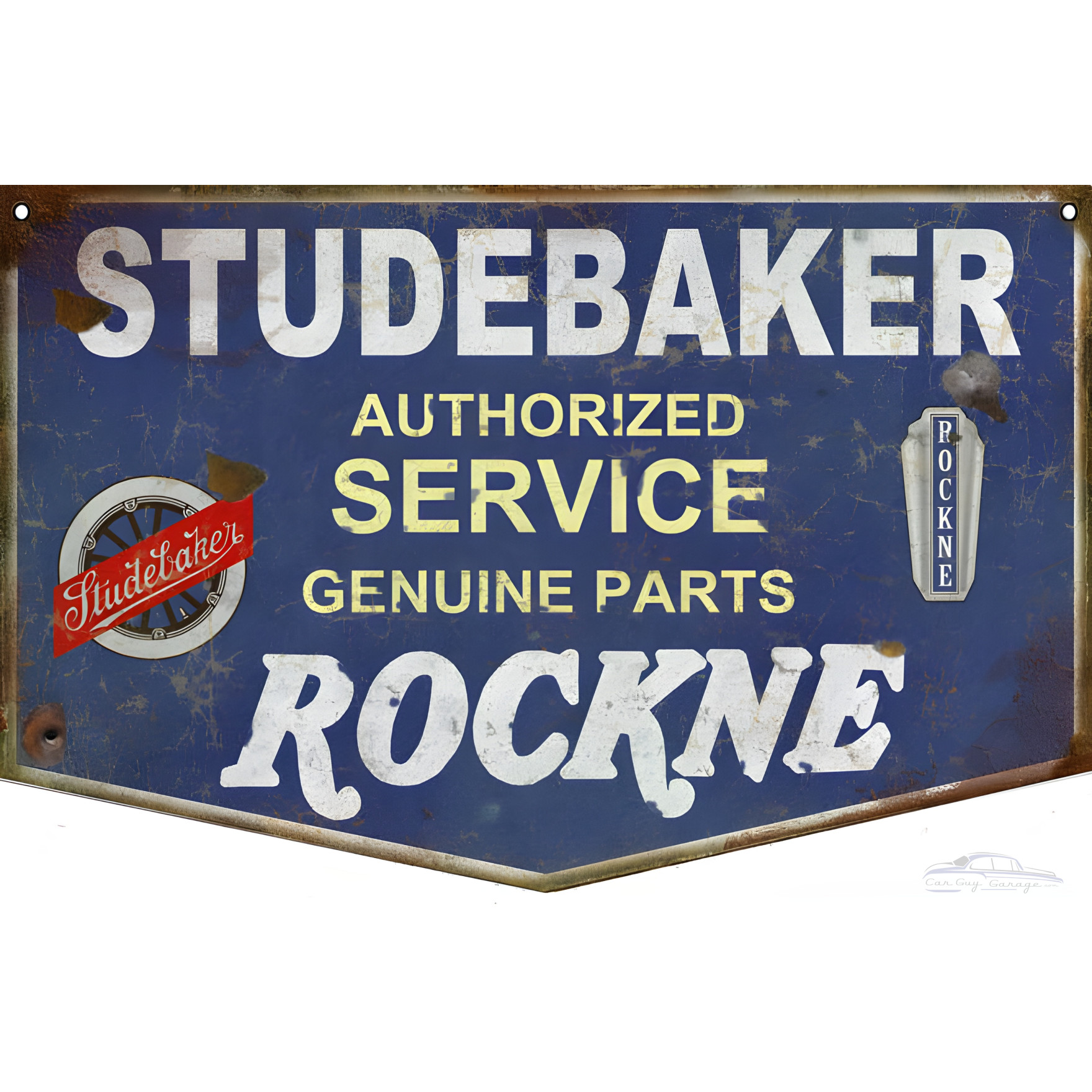 Studebaker Authorized Service Genuine Parts Rockne Metal Sign - 16" x 24"