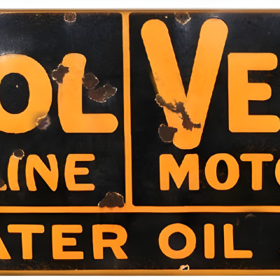 Tydol Veedol Tide Water Oil Metal Sign - 6" x 18"