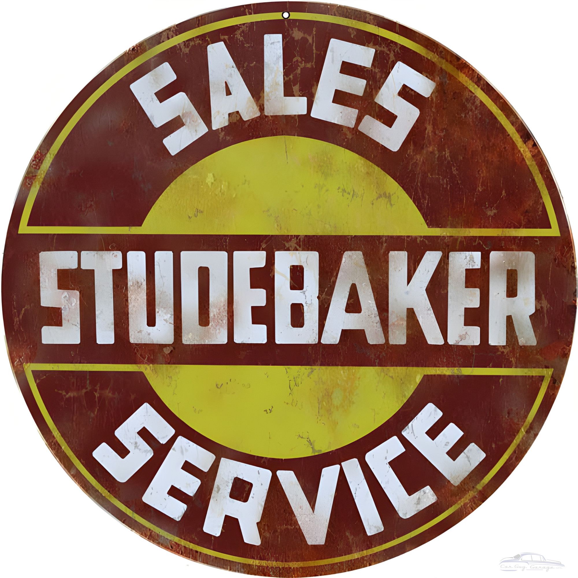 Studebaker Sales and Service Metal Sign - 14" Round