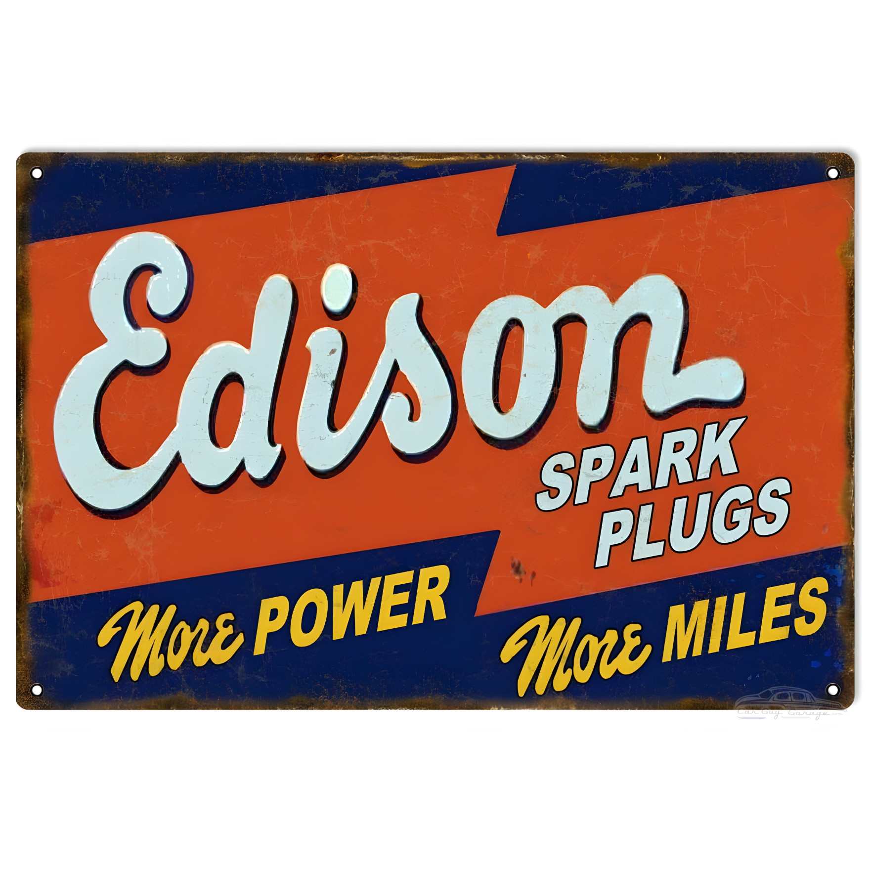 Edison Spark Plugs Metal Sign - 12" x 18"
