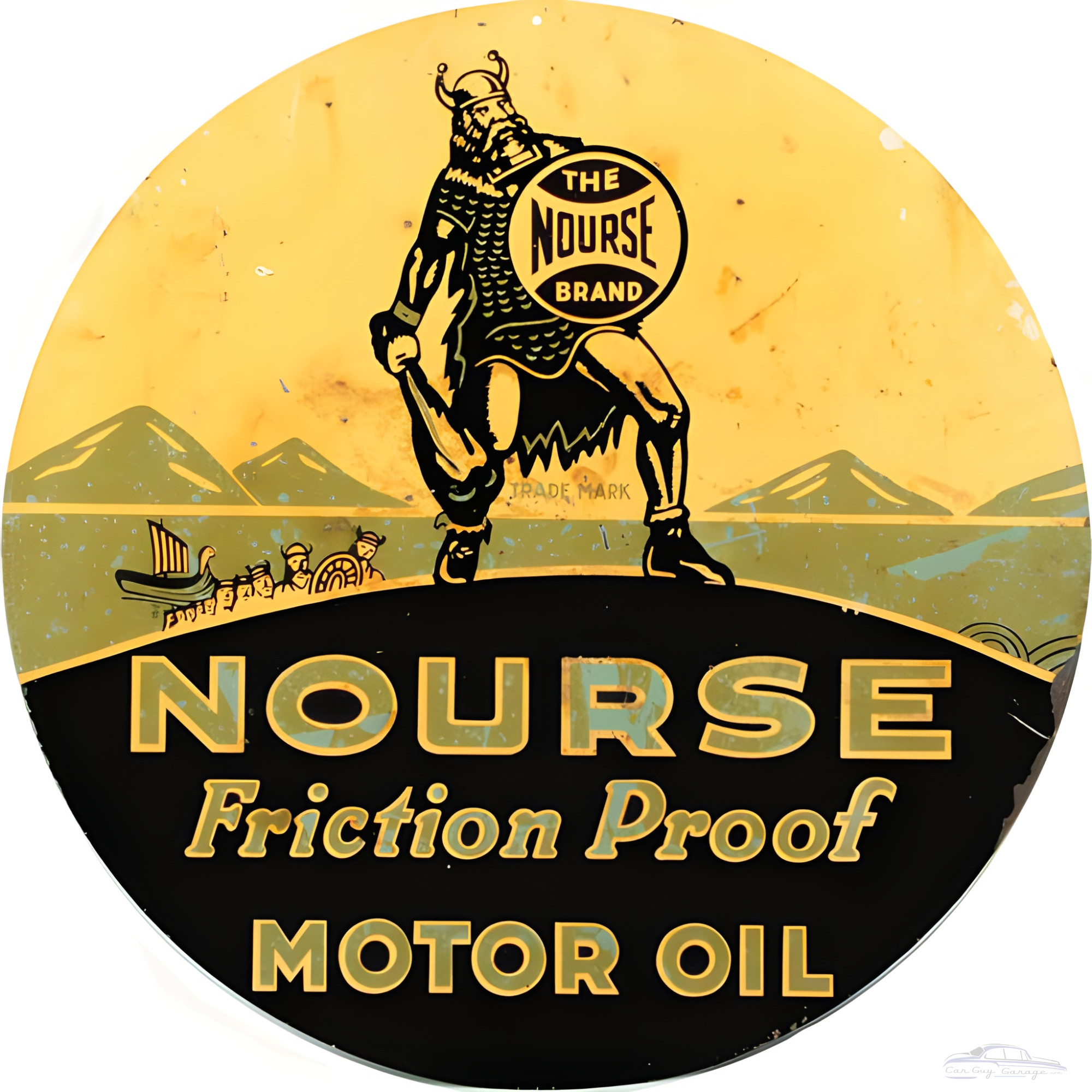 Nourse Motor Oil Metal Sign - 14" Round