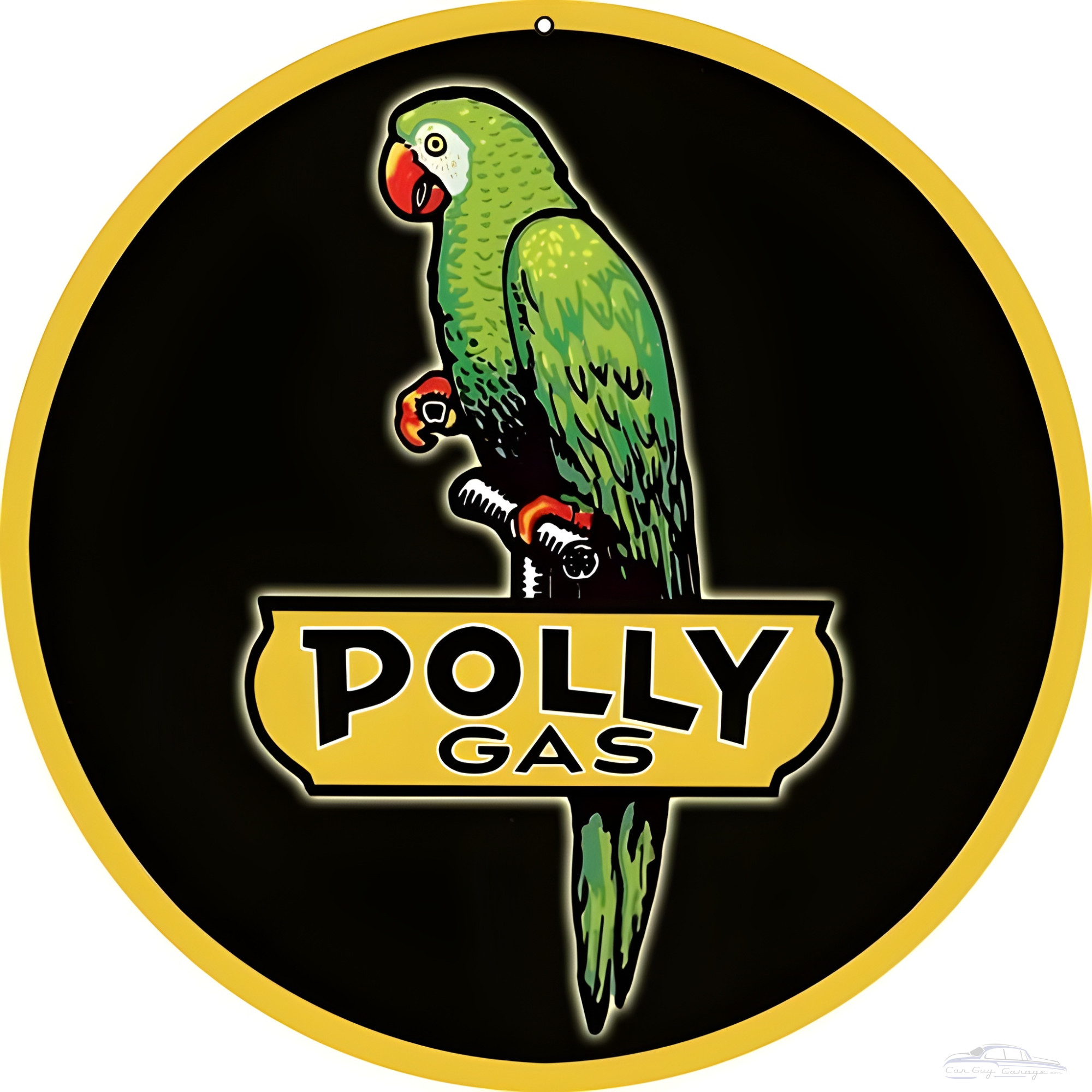 Polly Gasoline Metal Sign - 14" Round