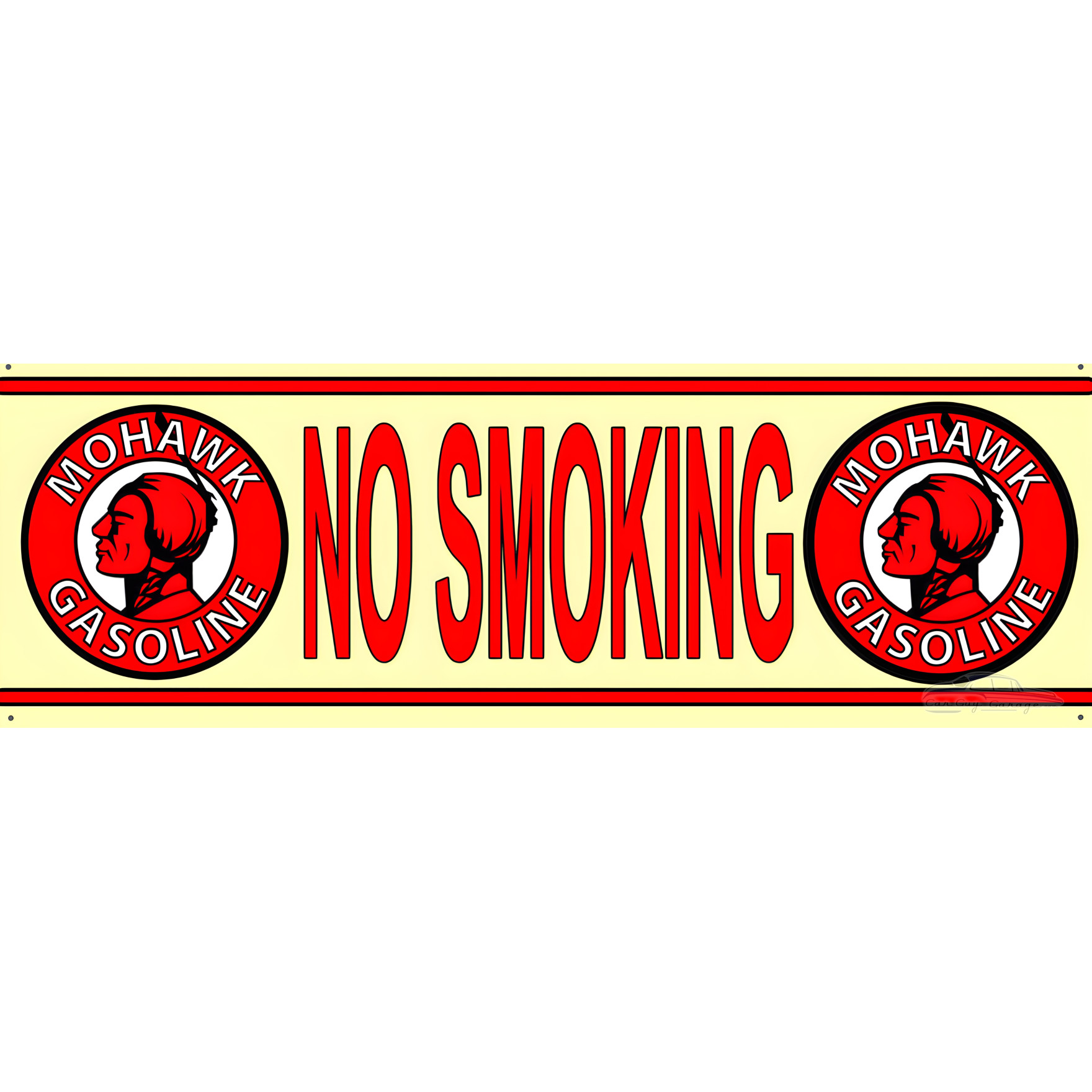 No Smoking Mohawk Gasoline Metal Sign - 6" x 18"