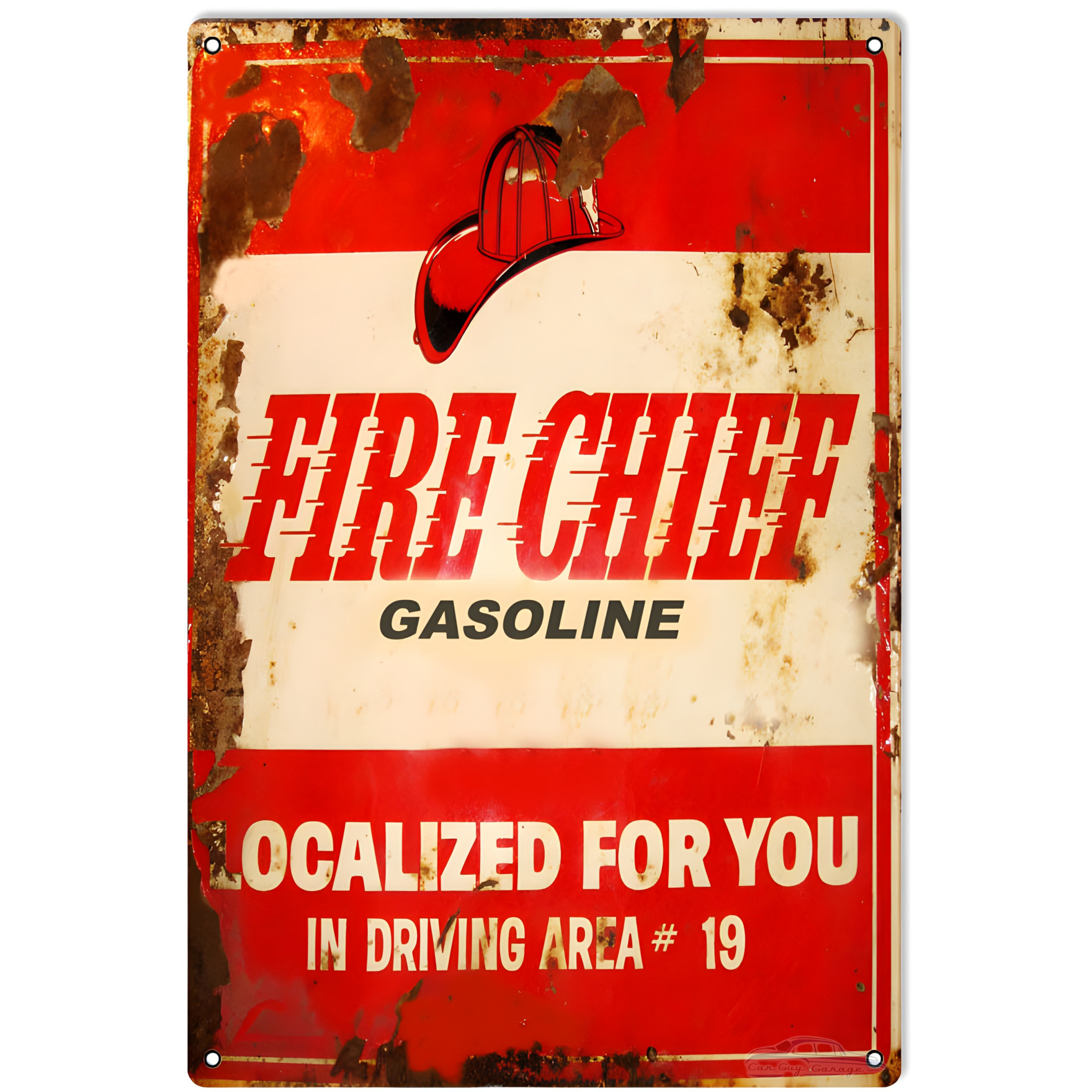 Fire Chief Localized Gasoline Metal Sign - 12" x 18"