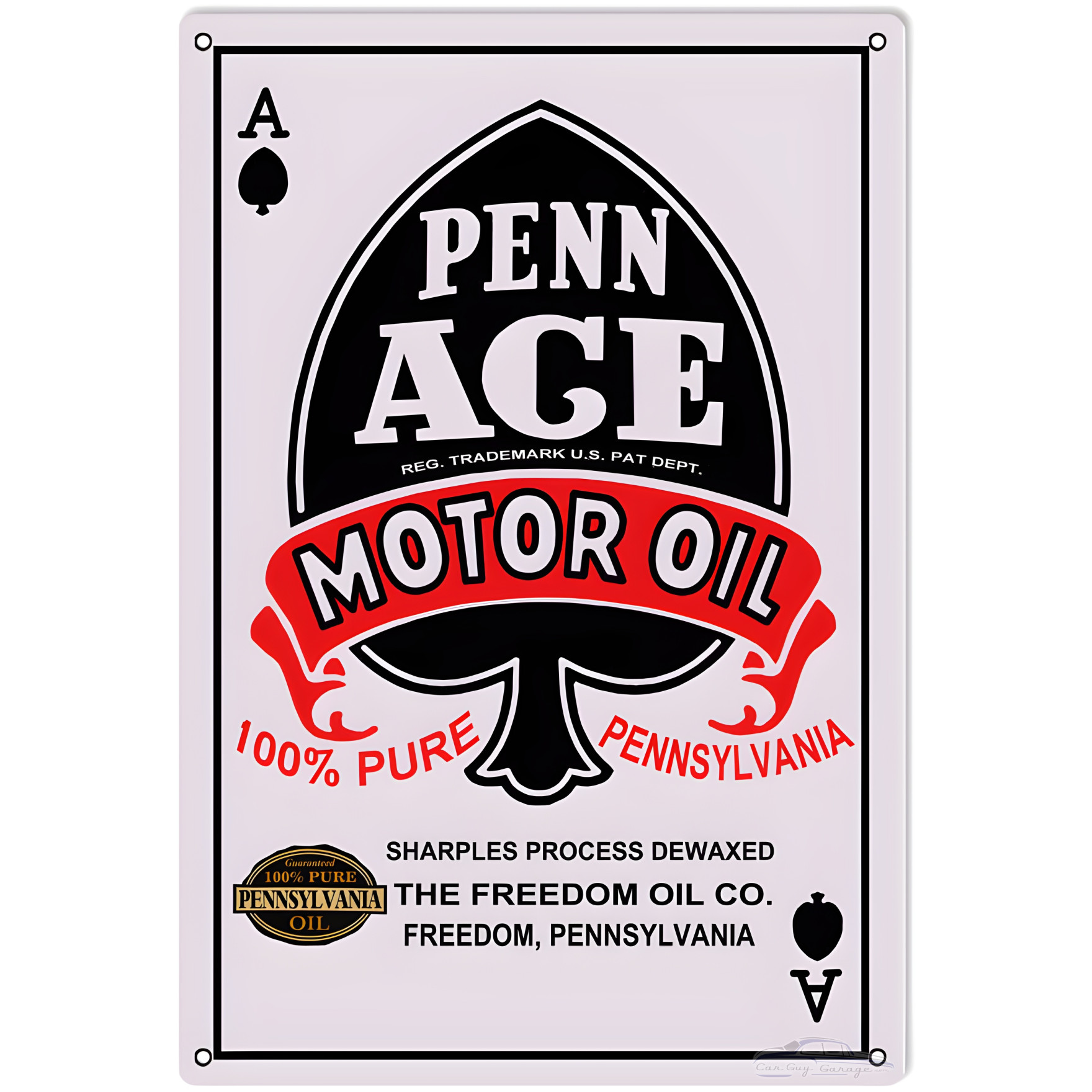 Penn Ace Motor Oil Metal Sign - 12" x 18"