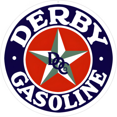 Derby Gasoline Metal Sign - 30" Round