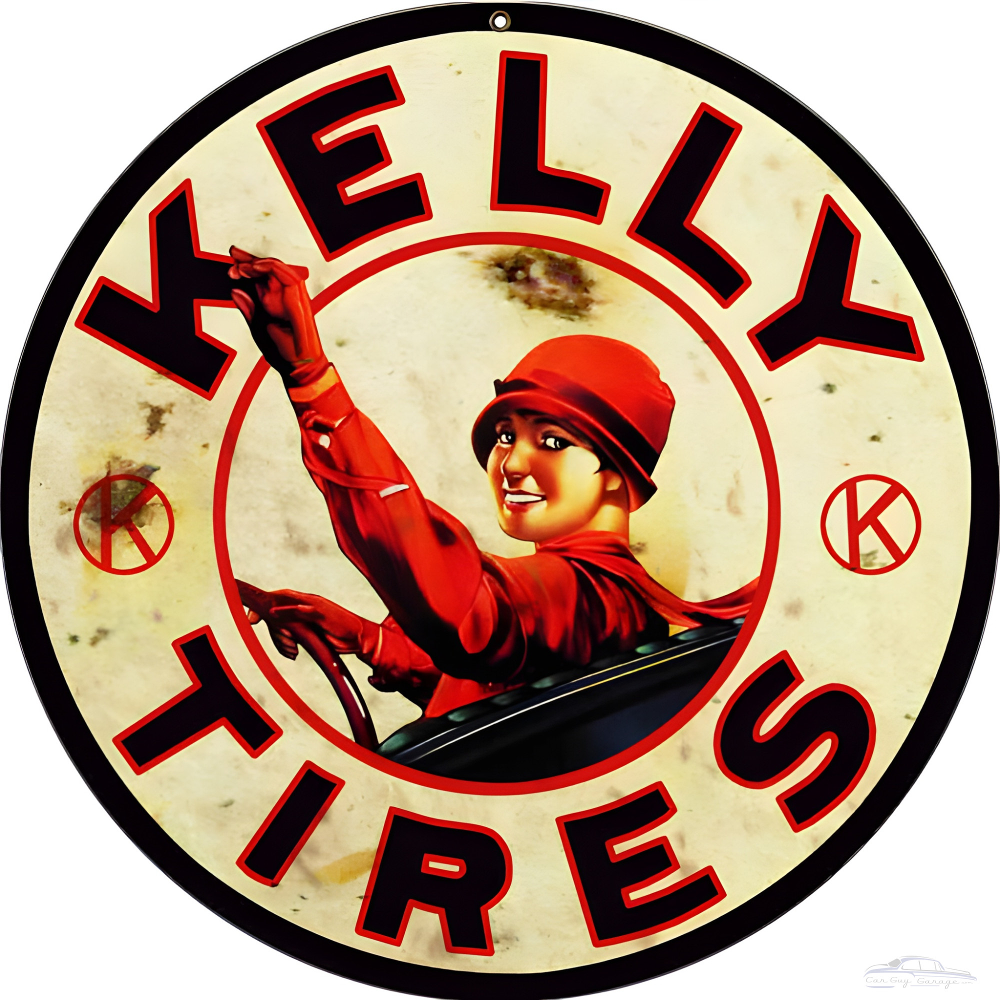 Kelly Tires Metal Sign - 14" Round