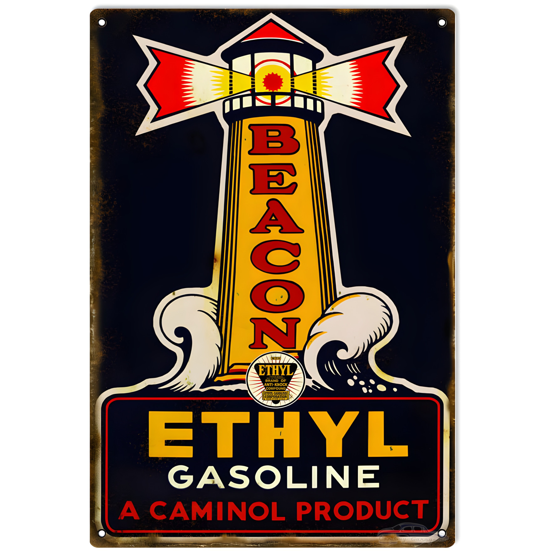 Beacon Ethyl Gasoline Metal Sign - 12" x 18"