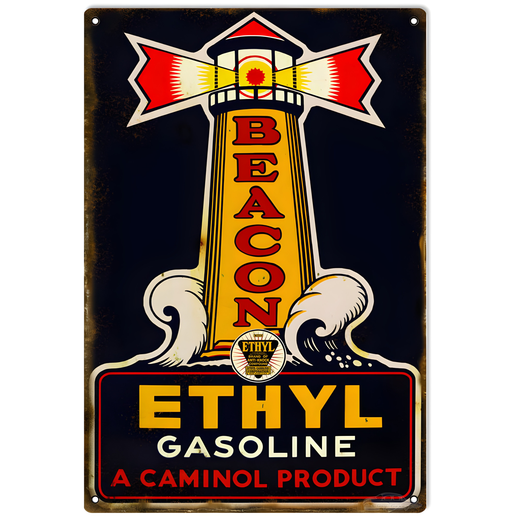 Beacon Ethyl Gasoline Metal Sign - 12" x 18"