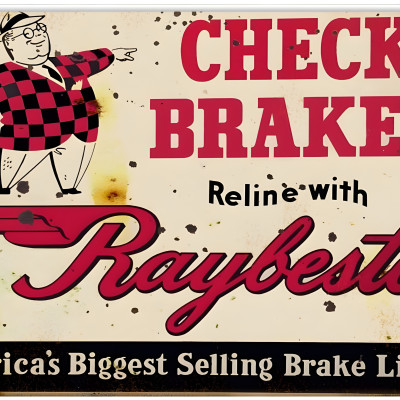 Raybestos Check Brake Metal Sign - 12" x 18"