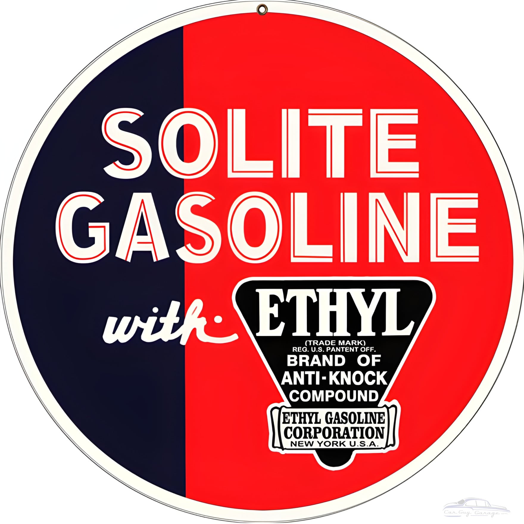 Solite Gasoline Metal Sign - 14" Round