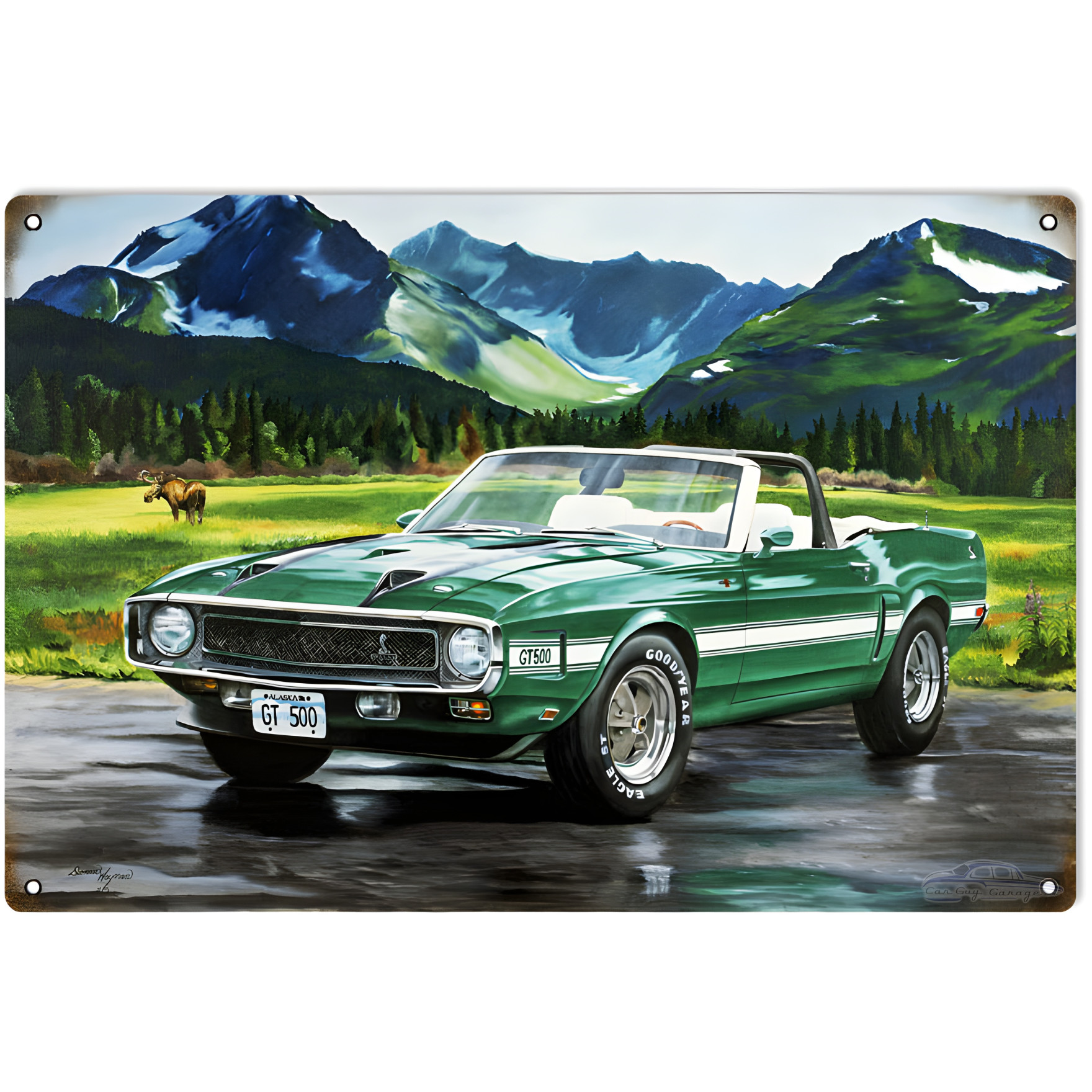 Mustang GT 500 Garage Shop Metal Sign - 12" x 18"