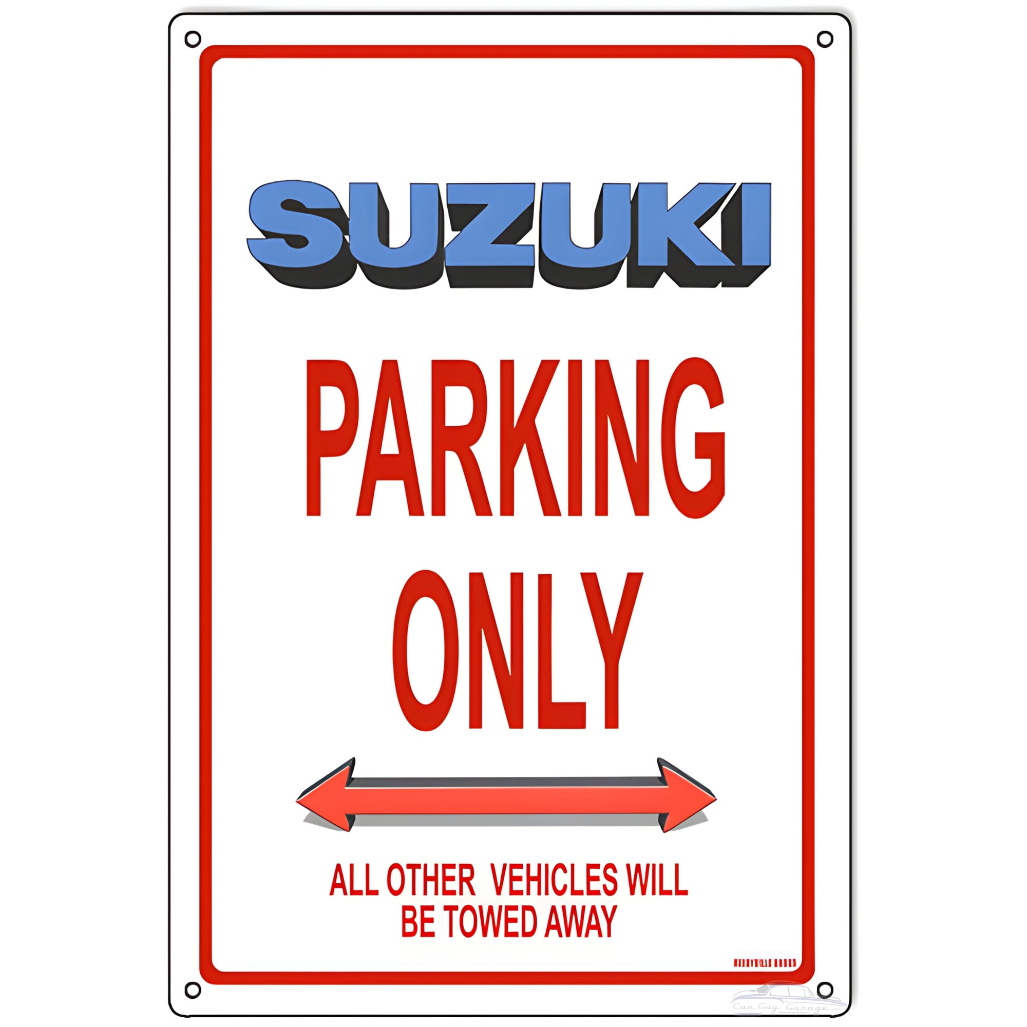 Suzuki Parking Only Metal Sign - 12" x 18"