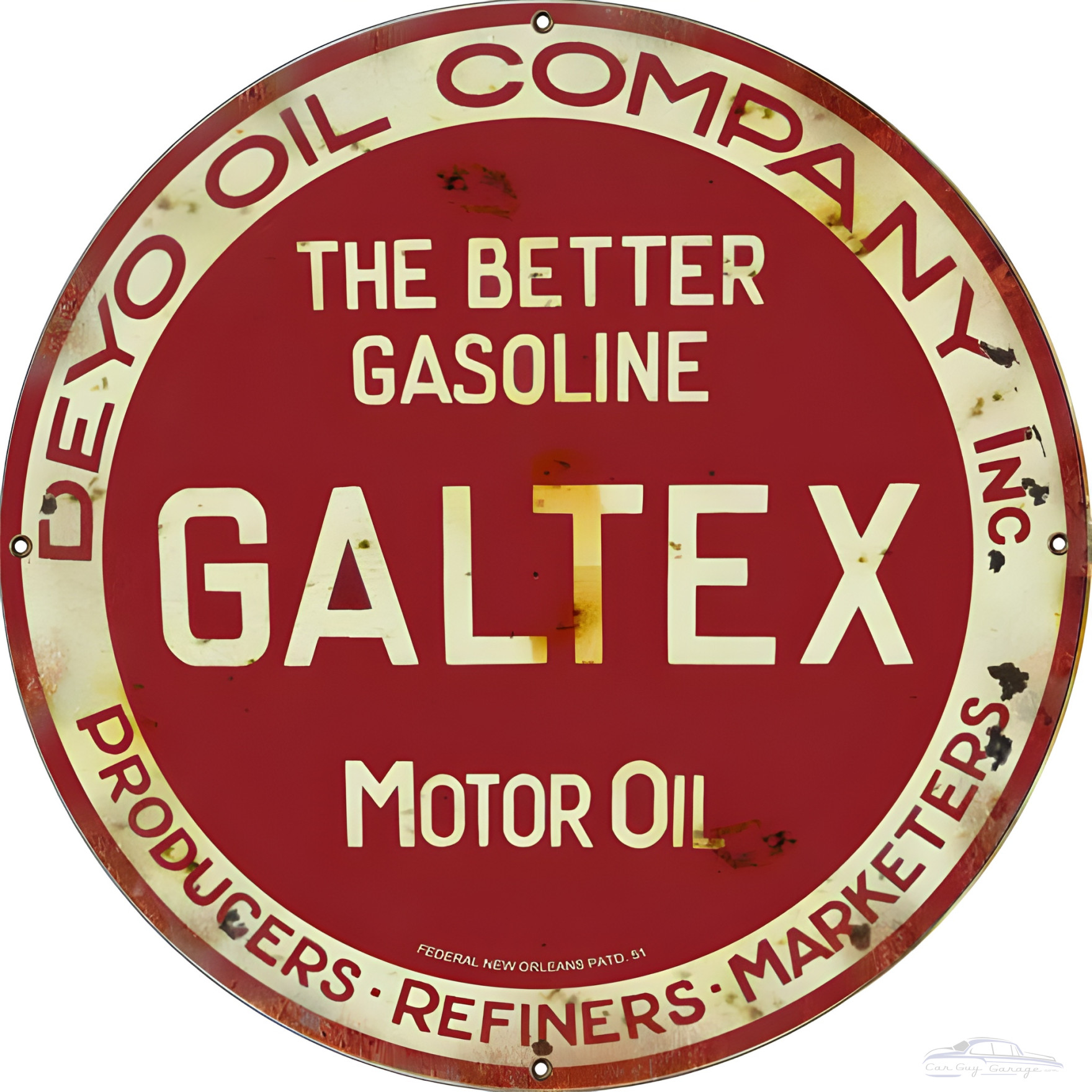 Galtex Motor Oil Metal Sign - 30" Round