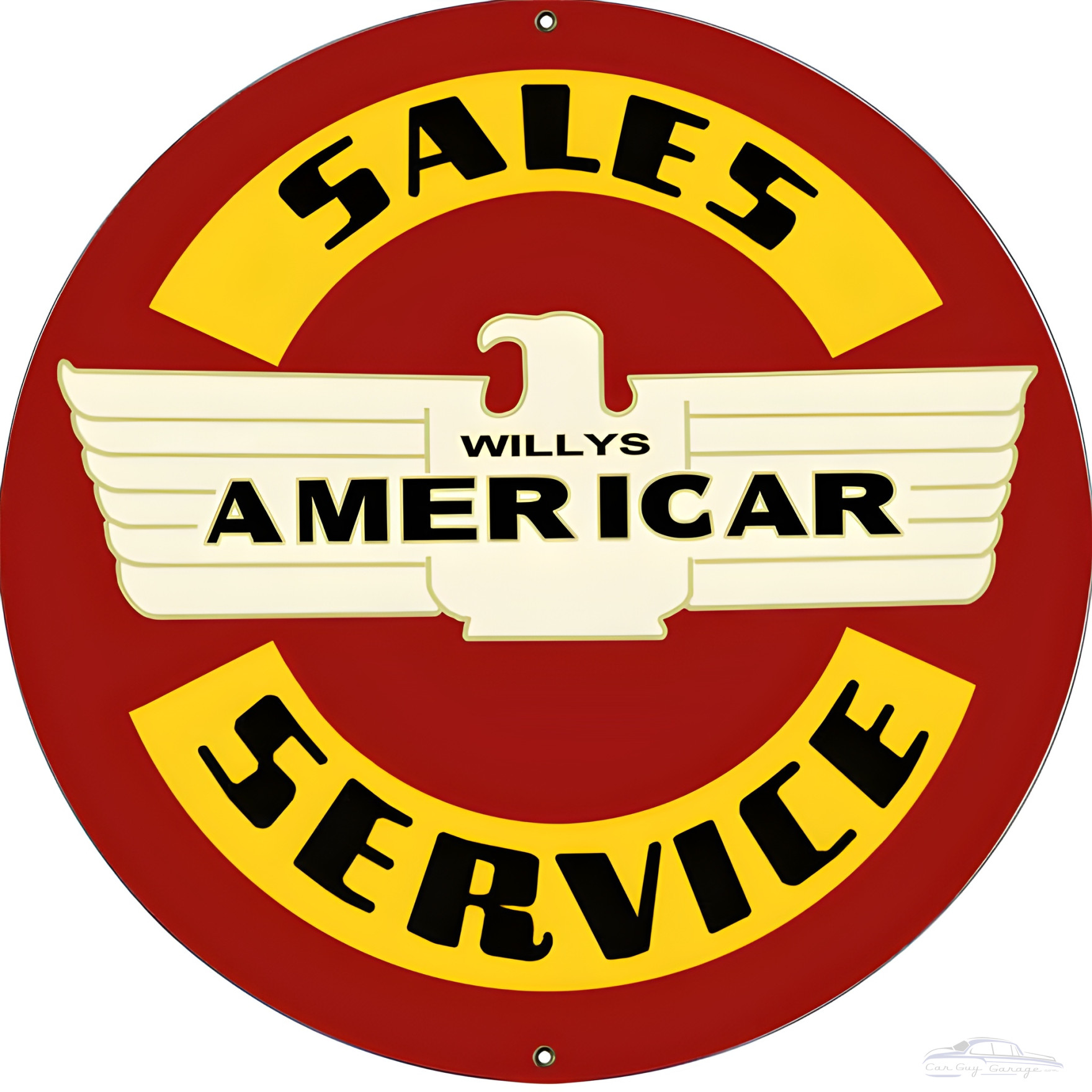 Americar Sales Service Metal Sign - 18" Round