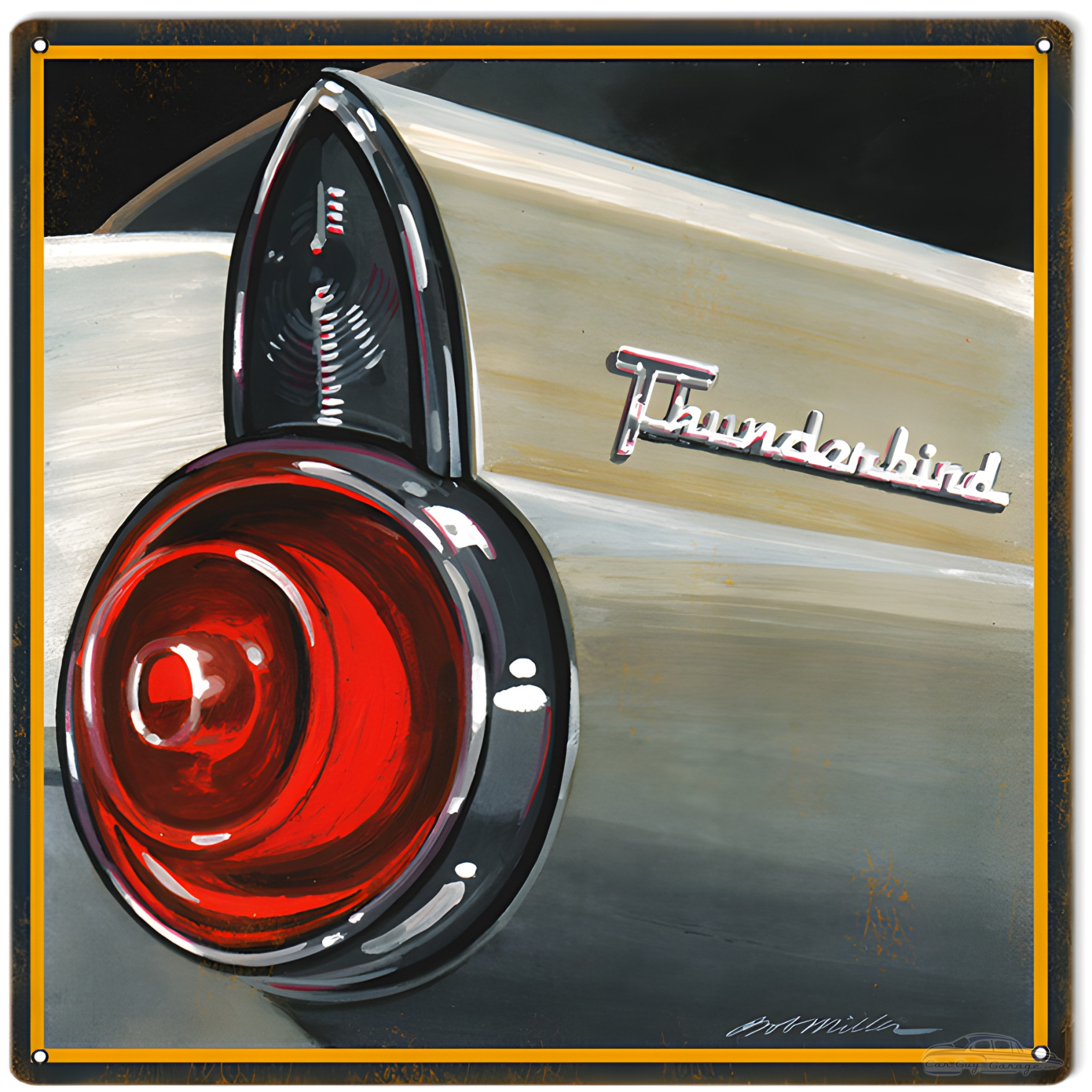 Ford Thunderbird Rear Tail Light Metal Sign - 12" x 12"