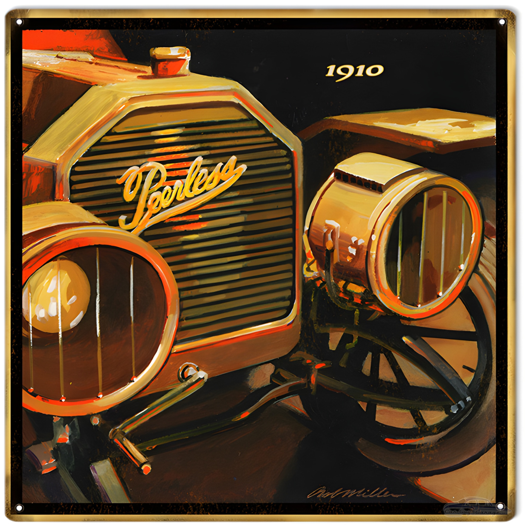 1910 Peerless Front End Metal Sign - 12" x 12"