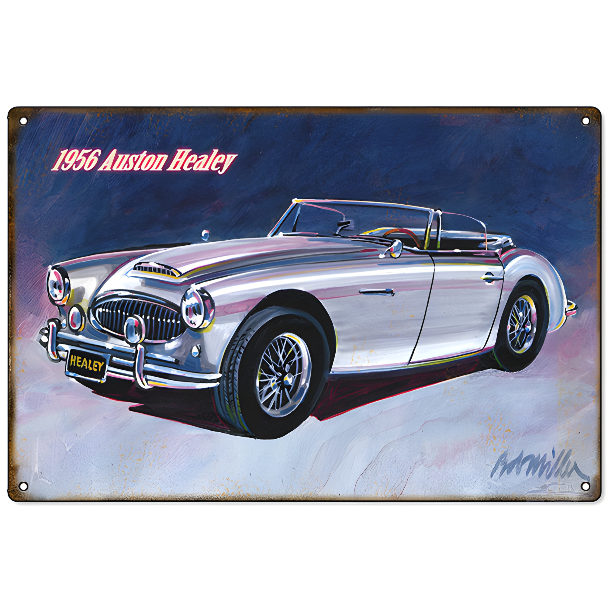 1956 Austin Healey Metal Sign - 12" x 12"