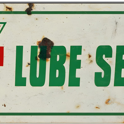 Conoco Lubrication Service Metal Sign - 8" x 24"