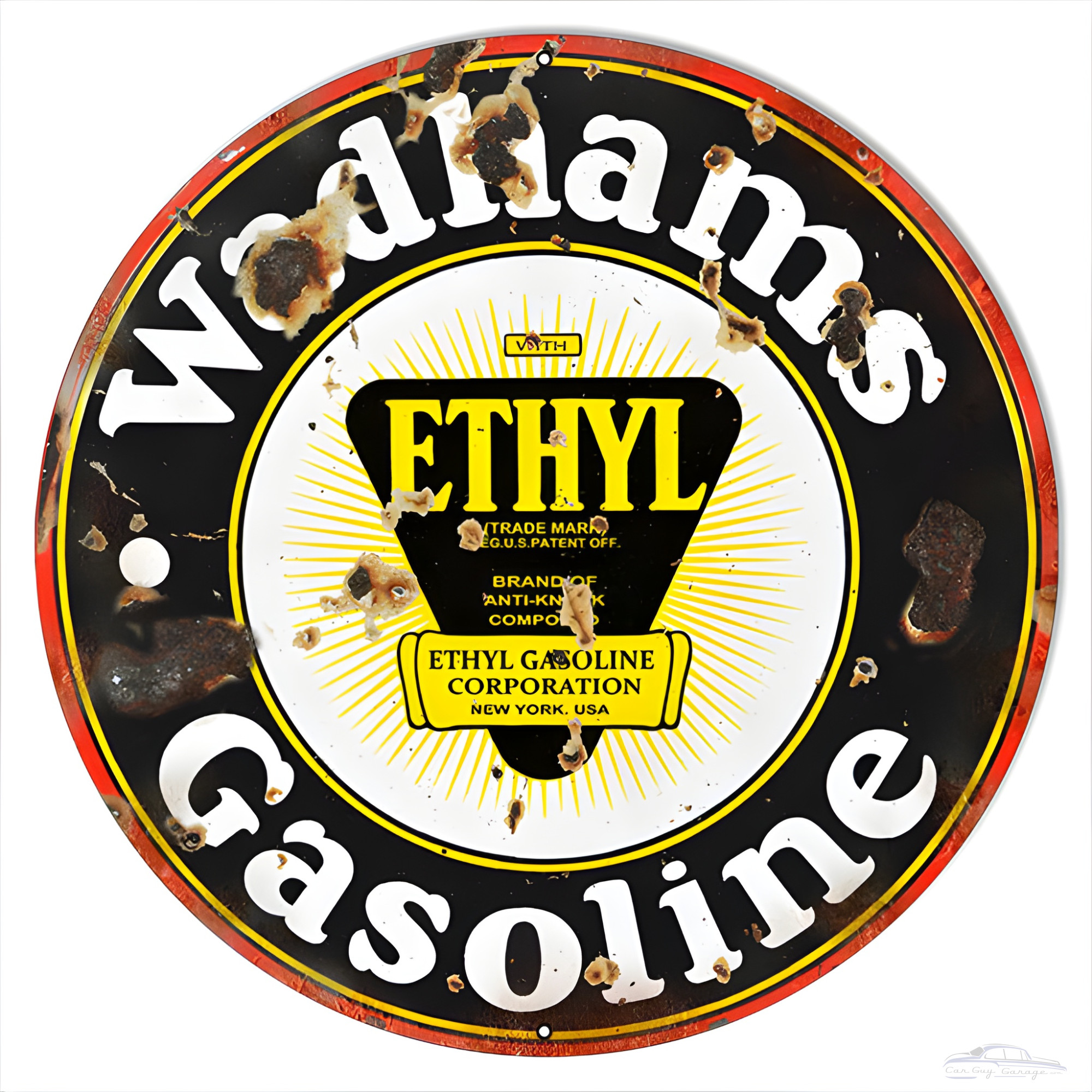 Wadhams Ethyl Gasoline Metal Sign - 24" Round