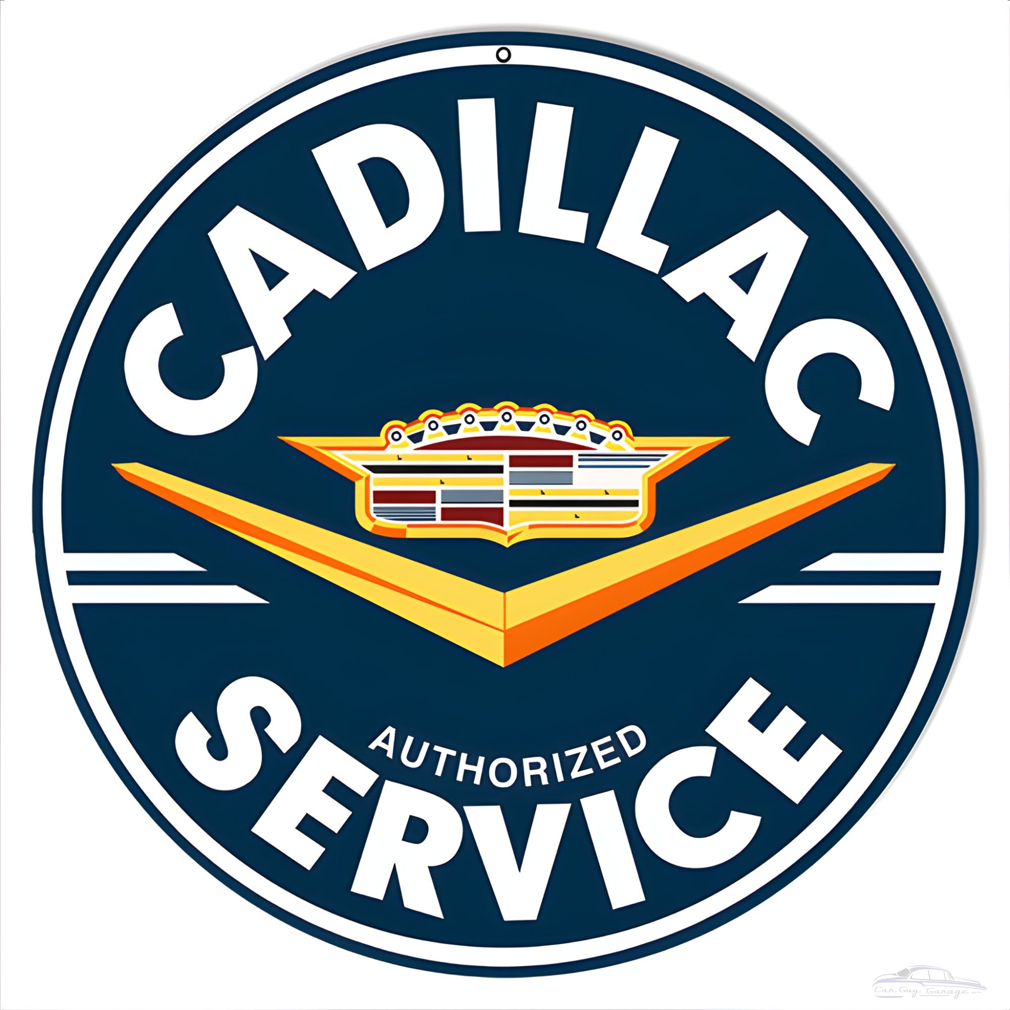 Cadillac Service Metal Sign - 14" Round