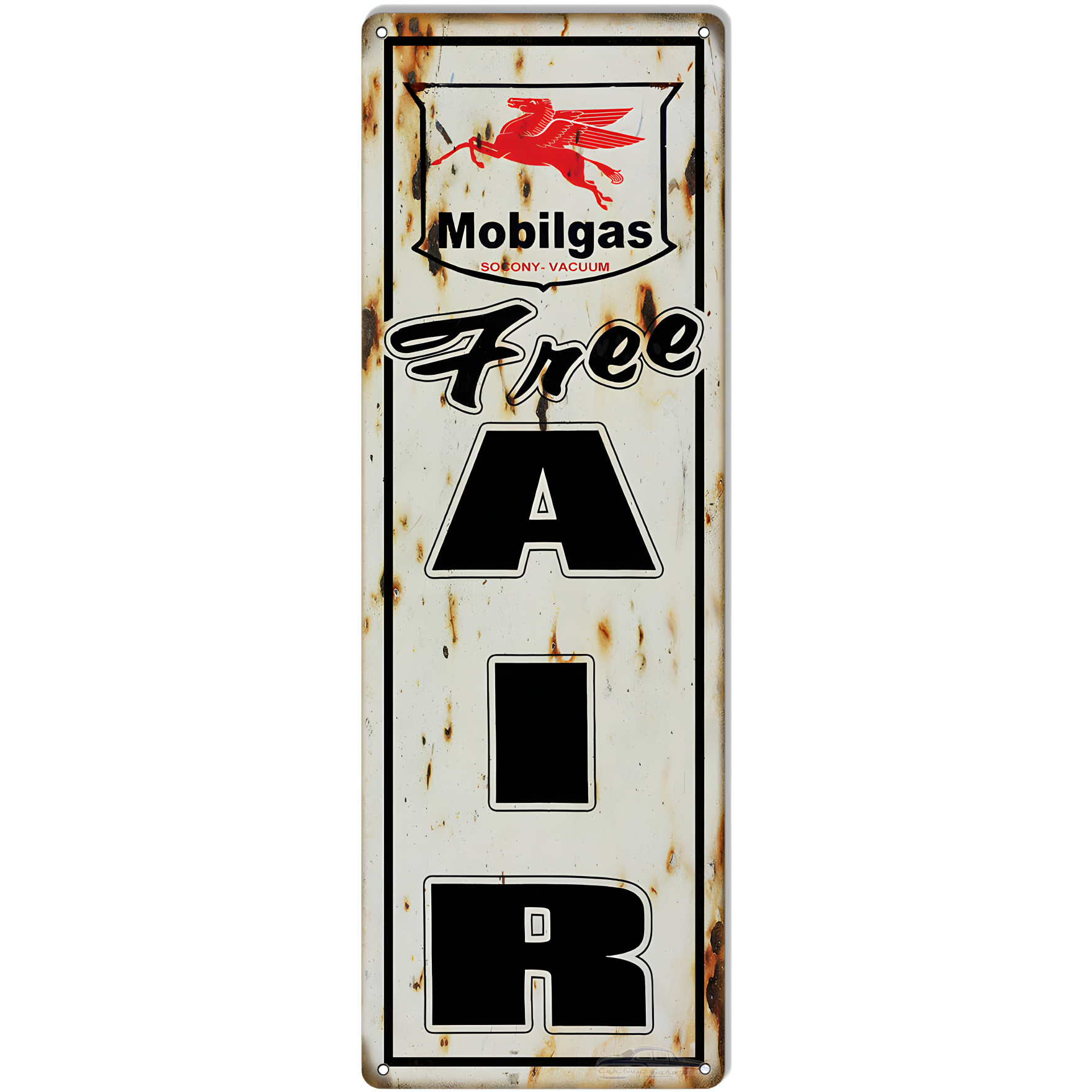 Mobilgas Free Air Metal Sign - 8" x 24"