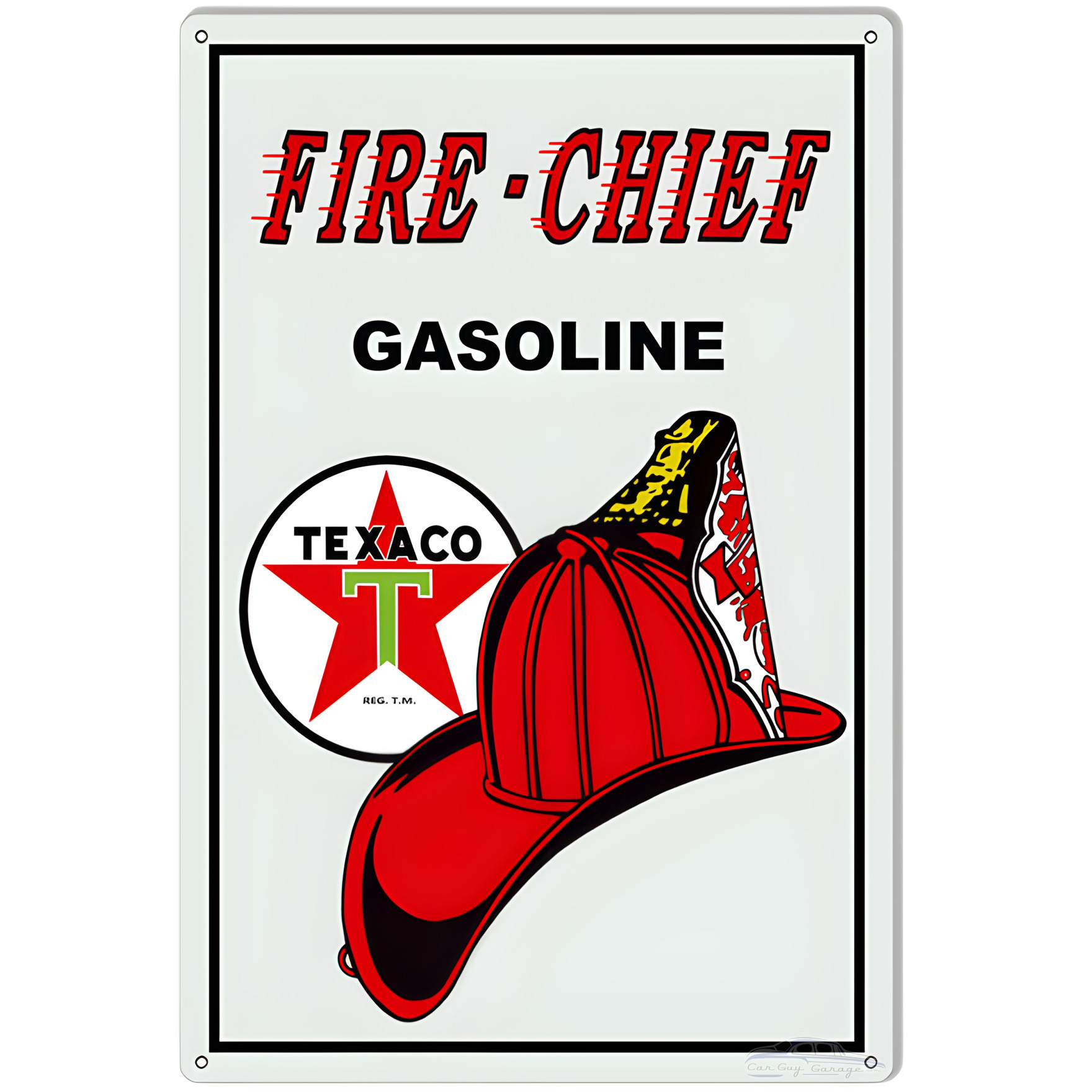 Fire Chief Texaco Gasoline Metal Sign - 12" x 18"