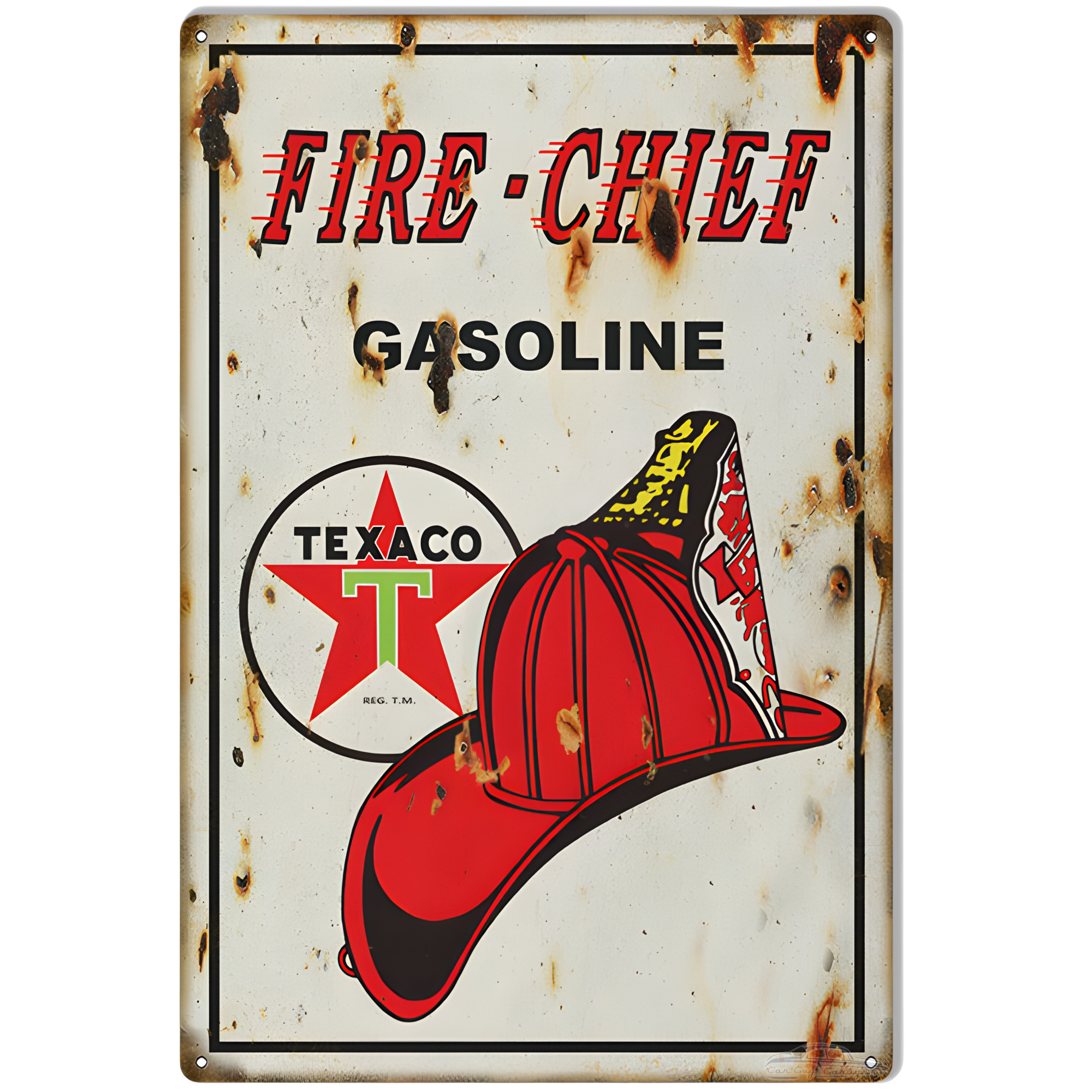 Fire Chief Texaco Gasoline Metal Sign - 16" x 24"