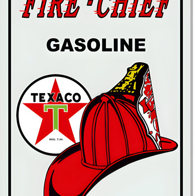Fire Chief Texaco Gasoline Metal Sign - 16" x 24"