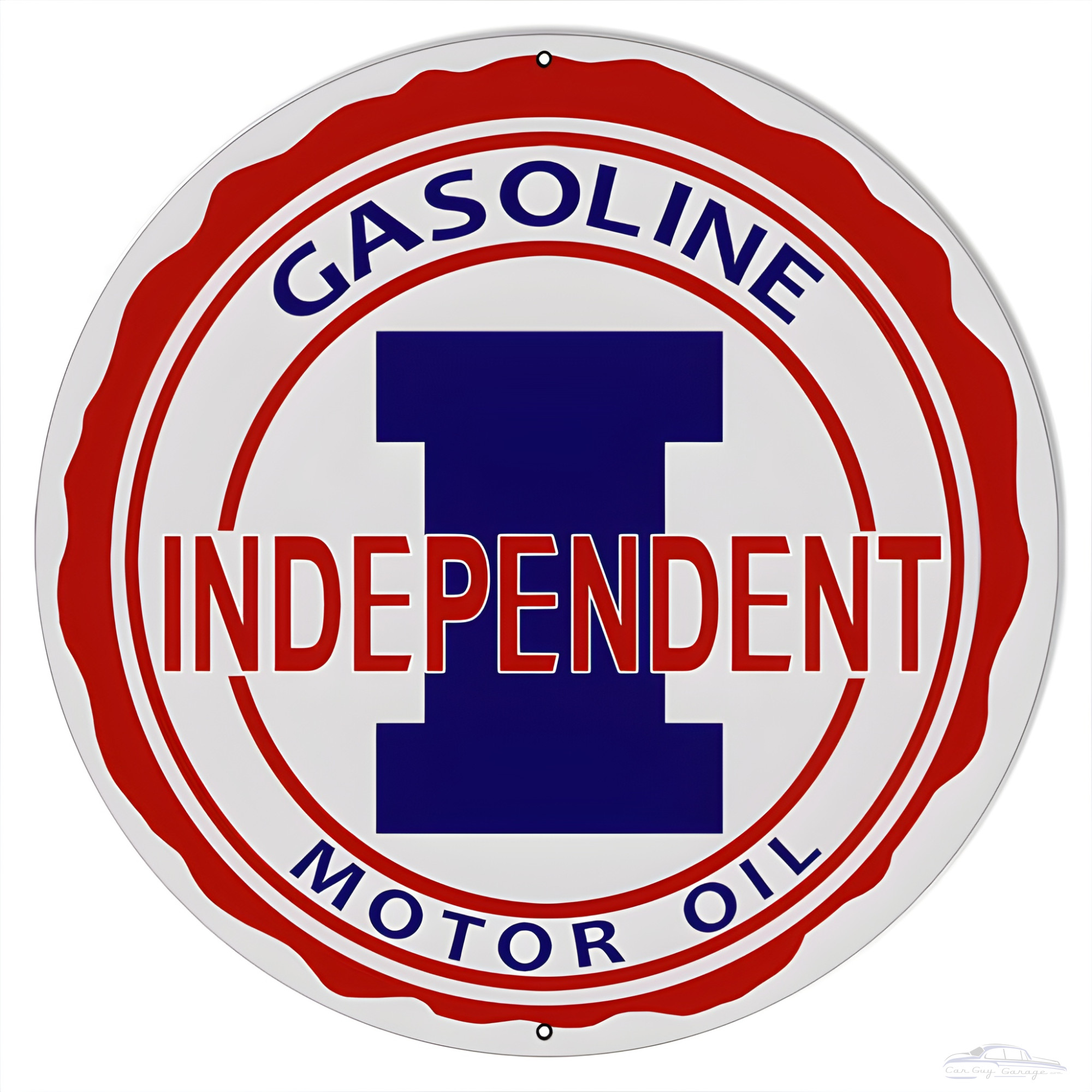 Independent Gasoline Motor Oil Metal Sign - 24" Round