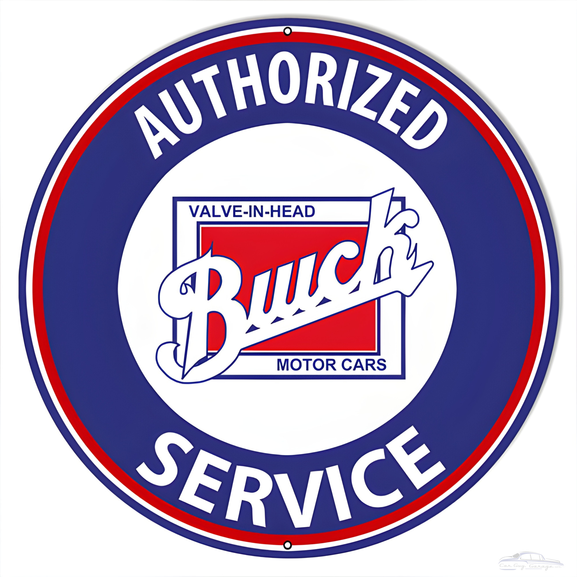 Buick Valve In Head Service Gas Station Metal Sign - 24" Round