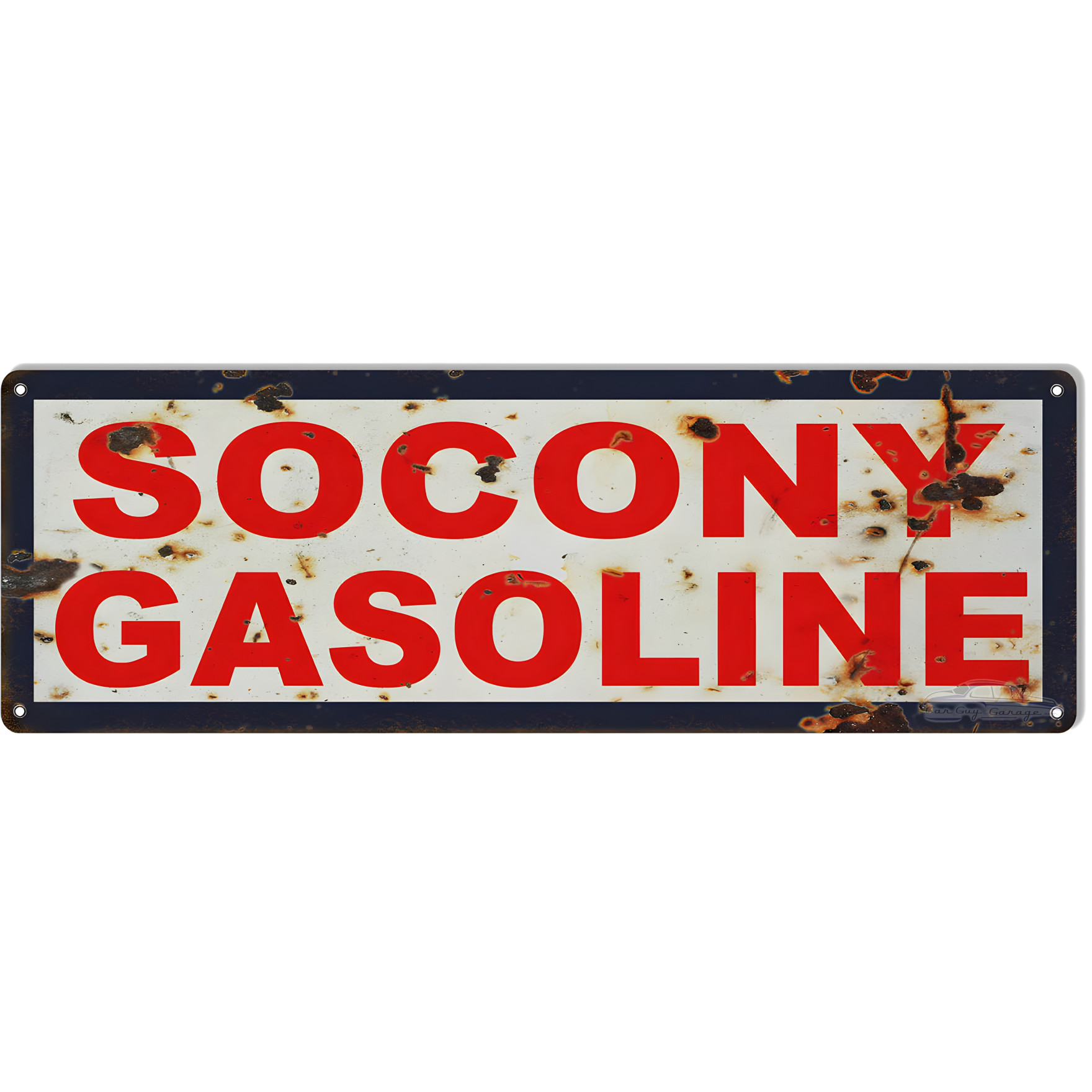Socony Gasoline Motor Oil Metal Sign - 8" x 24"