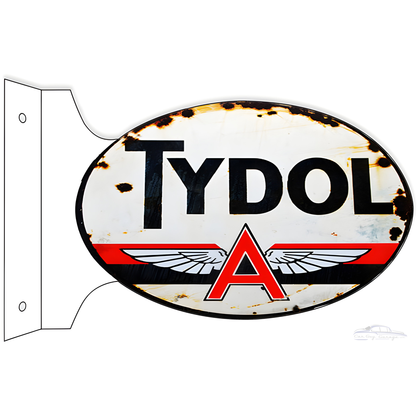 Tydol A Motor Oil Double Sided Flange Metal Sign - 12" x 18"