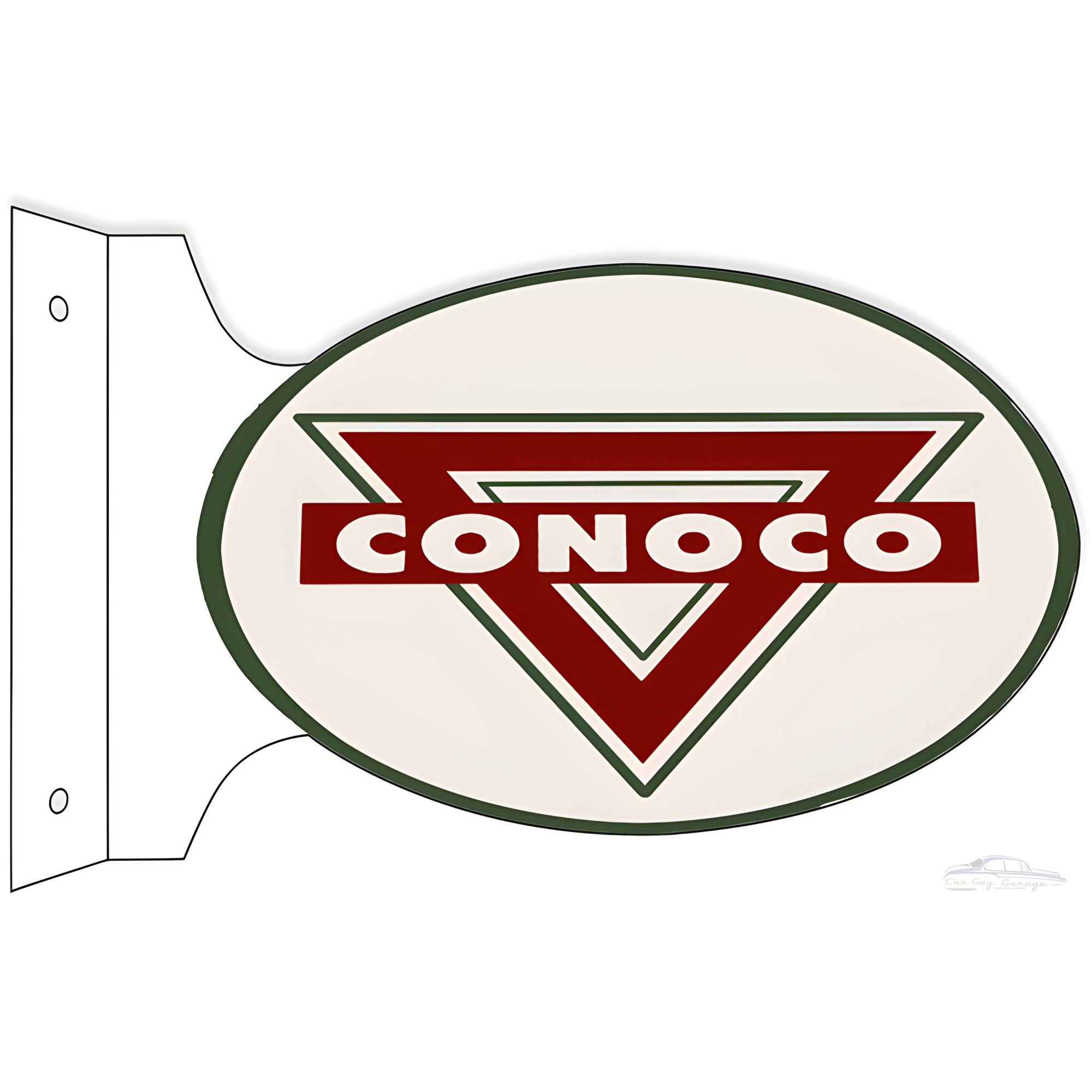 Conoco Motor Oil Double Sided Flange Metal Sign - 12" x 18"