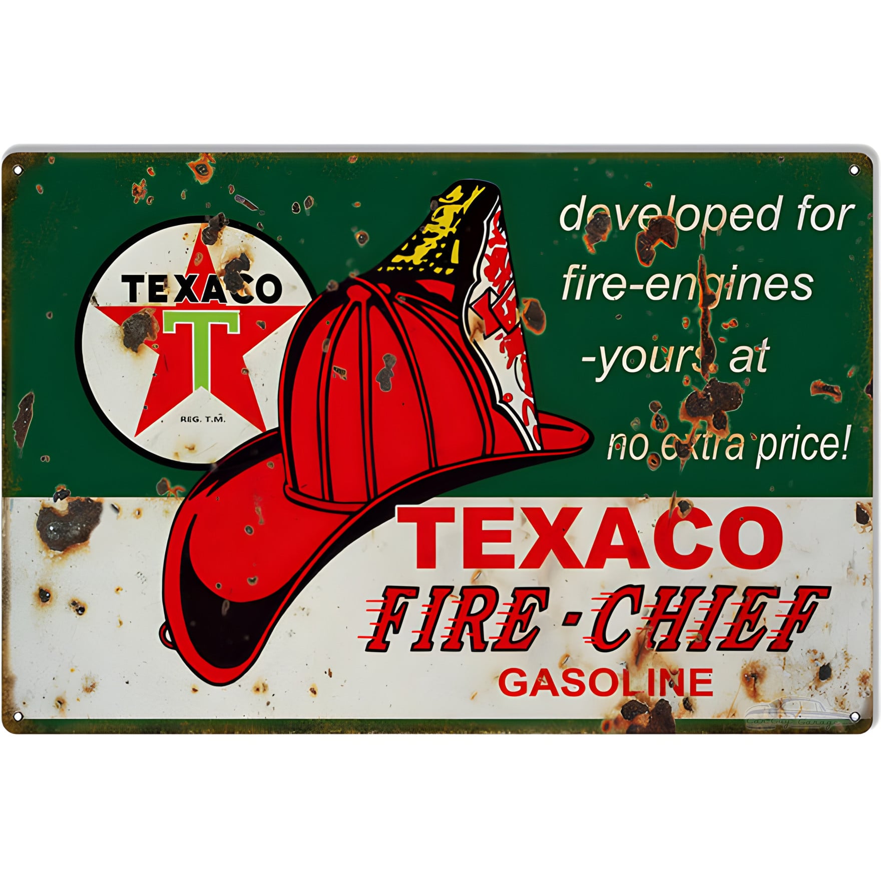 Texaco Motor Oil Fire Engines Metal Sign - 16" x 24"