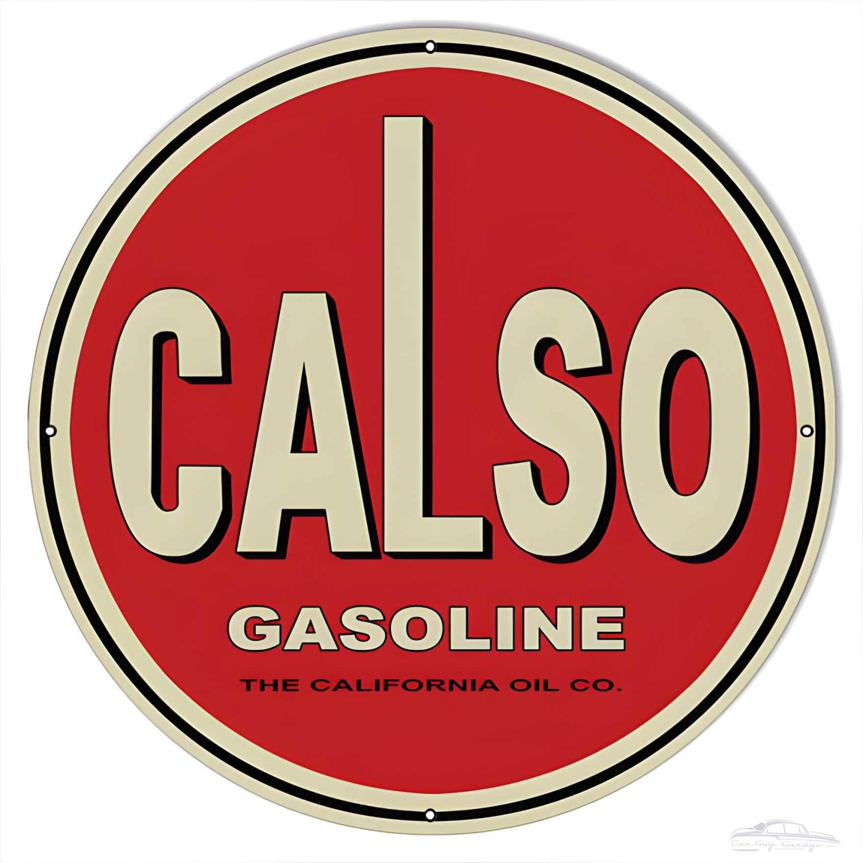 Calso Gasoline Motor Oil Metal Sign - 30" Round