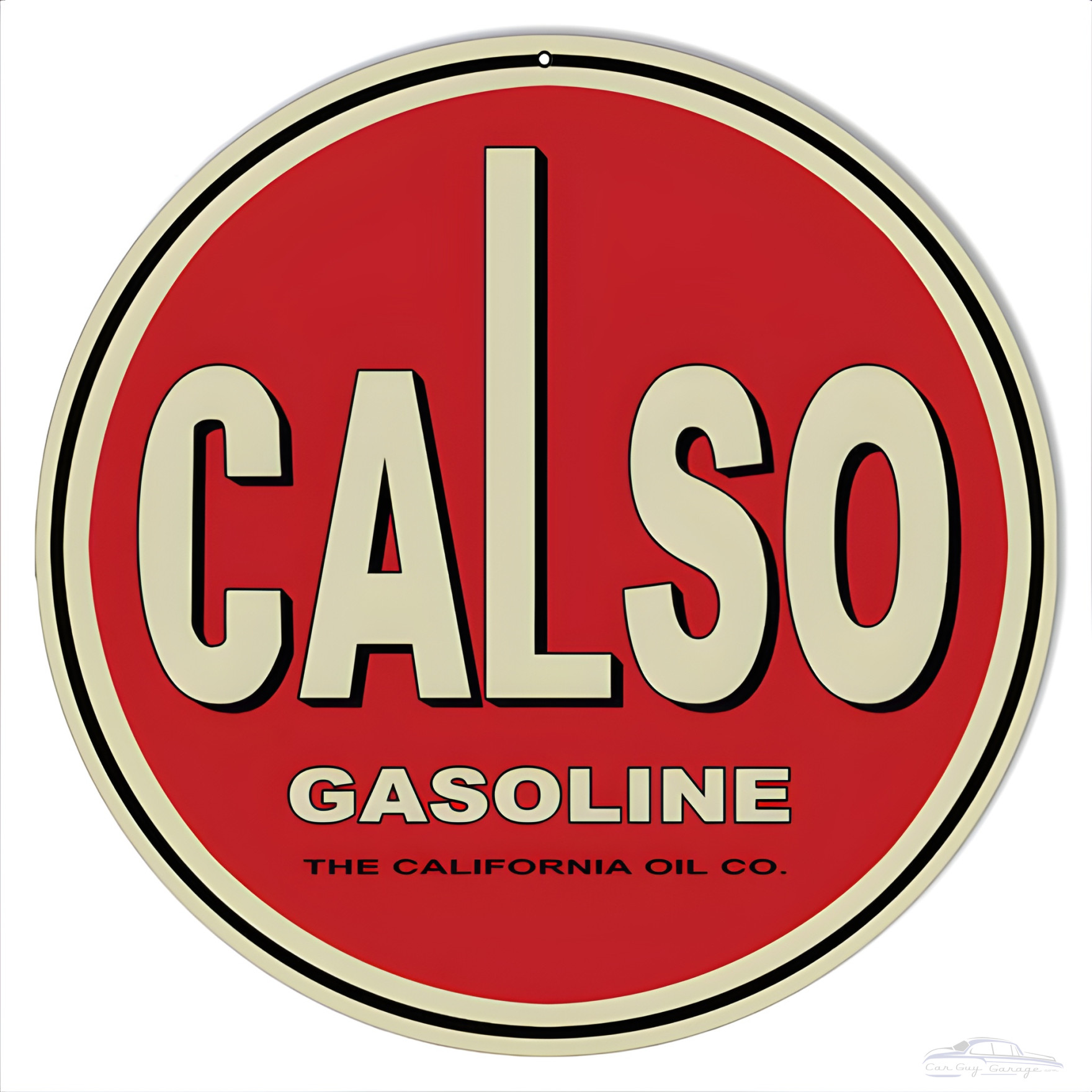 Calso Gasoline Motor Oil Metal Sign - 14" Round