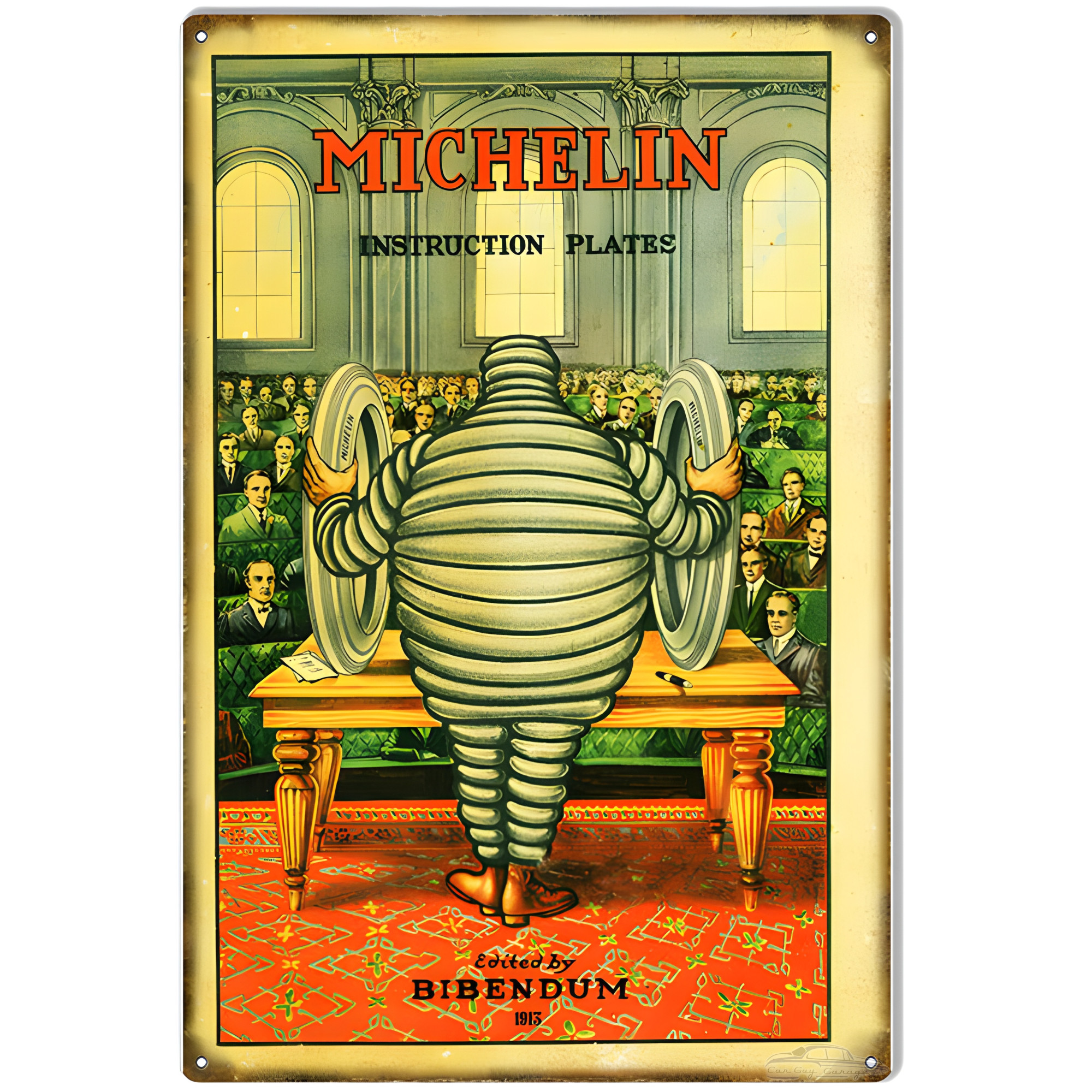 Michelin Tires Instruction Plates Garage Shop Metal Sign - 12" x 18"