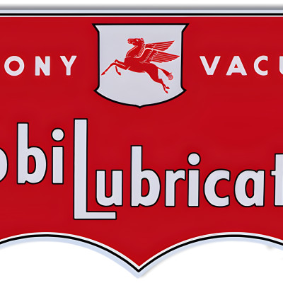 Socony Mobil Lubrication Metal Sign - 23.5" x 10"