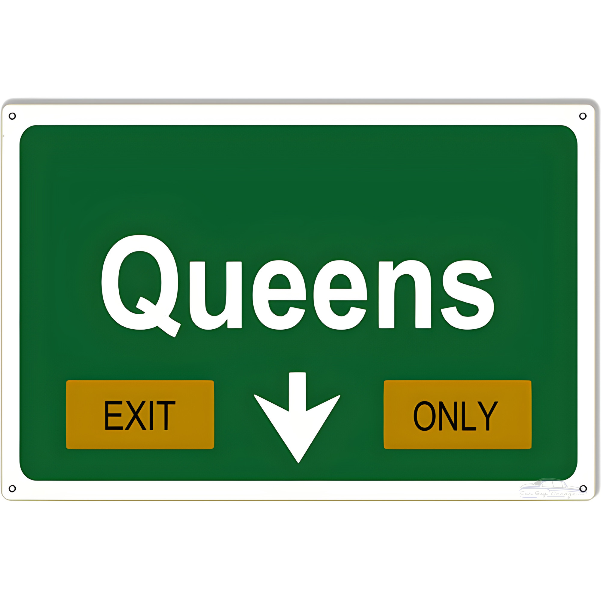 Queens Exit Only Garage Shop Metal Sign - 12" x 18"