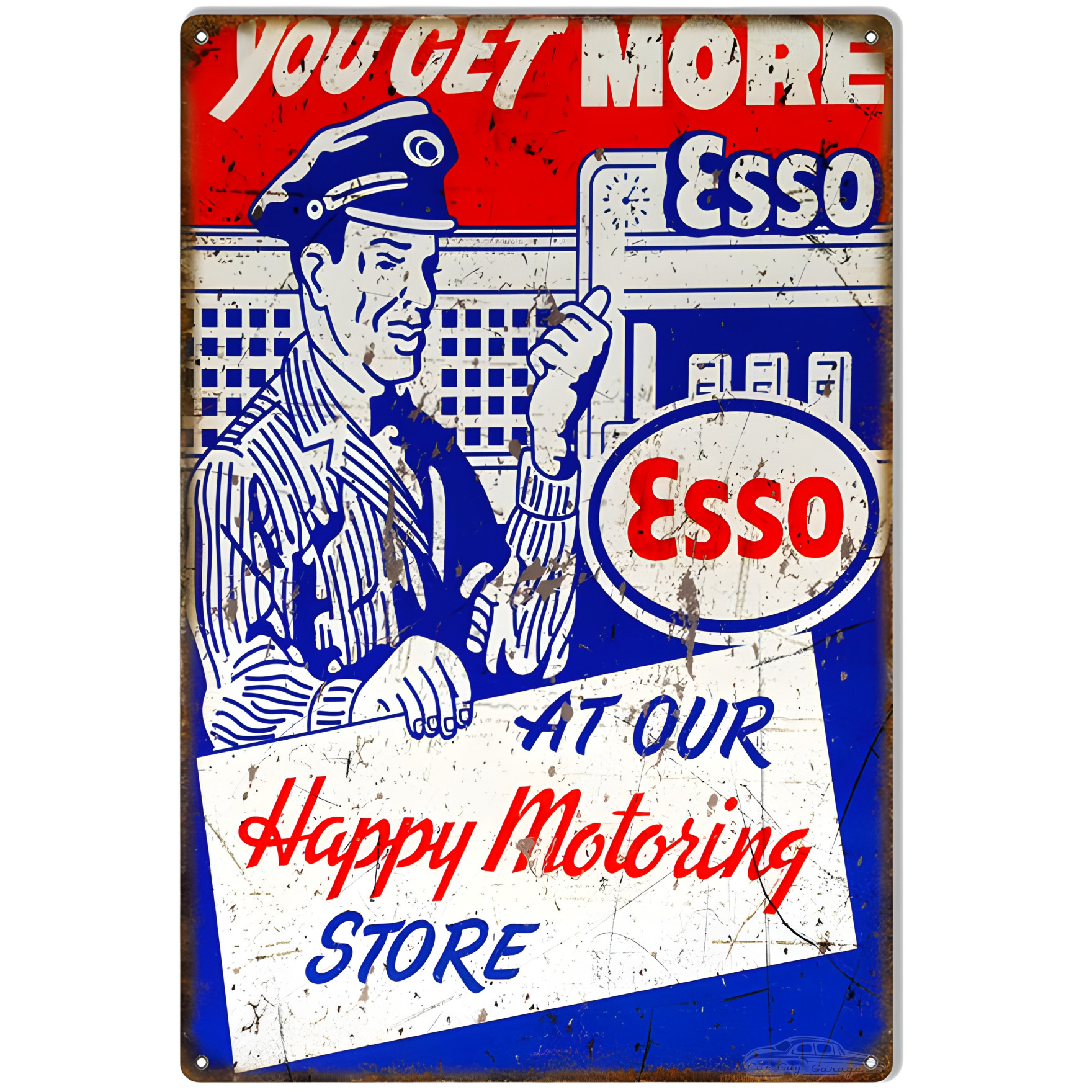 ESSO Happy Motoring Motor Oil Metal Sign - 12" x 18"