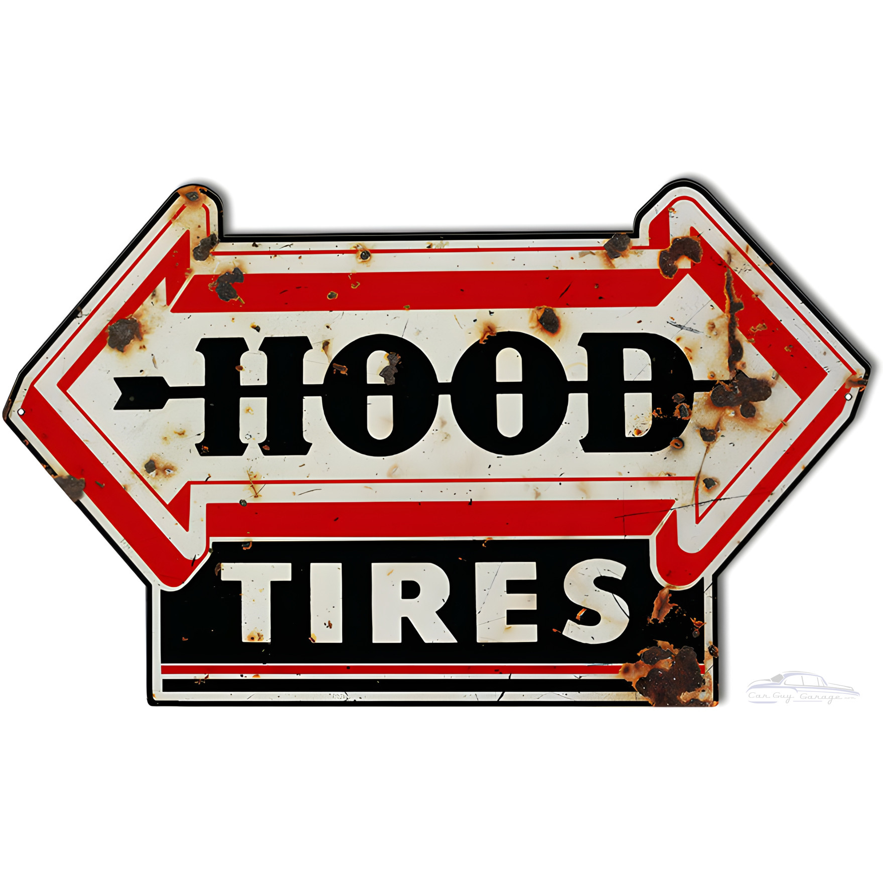 Hood Tires Garage Shop Metal Sign - 15" x 24"