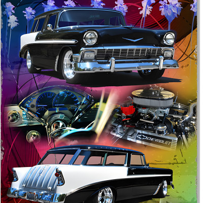 1956 Chevy Nomad Classic Metal Sign - 12" x 18"