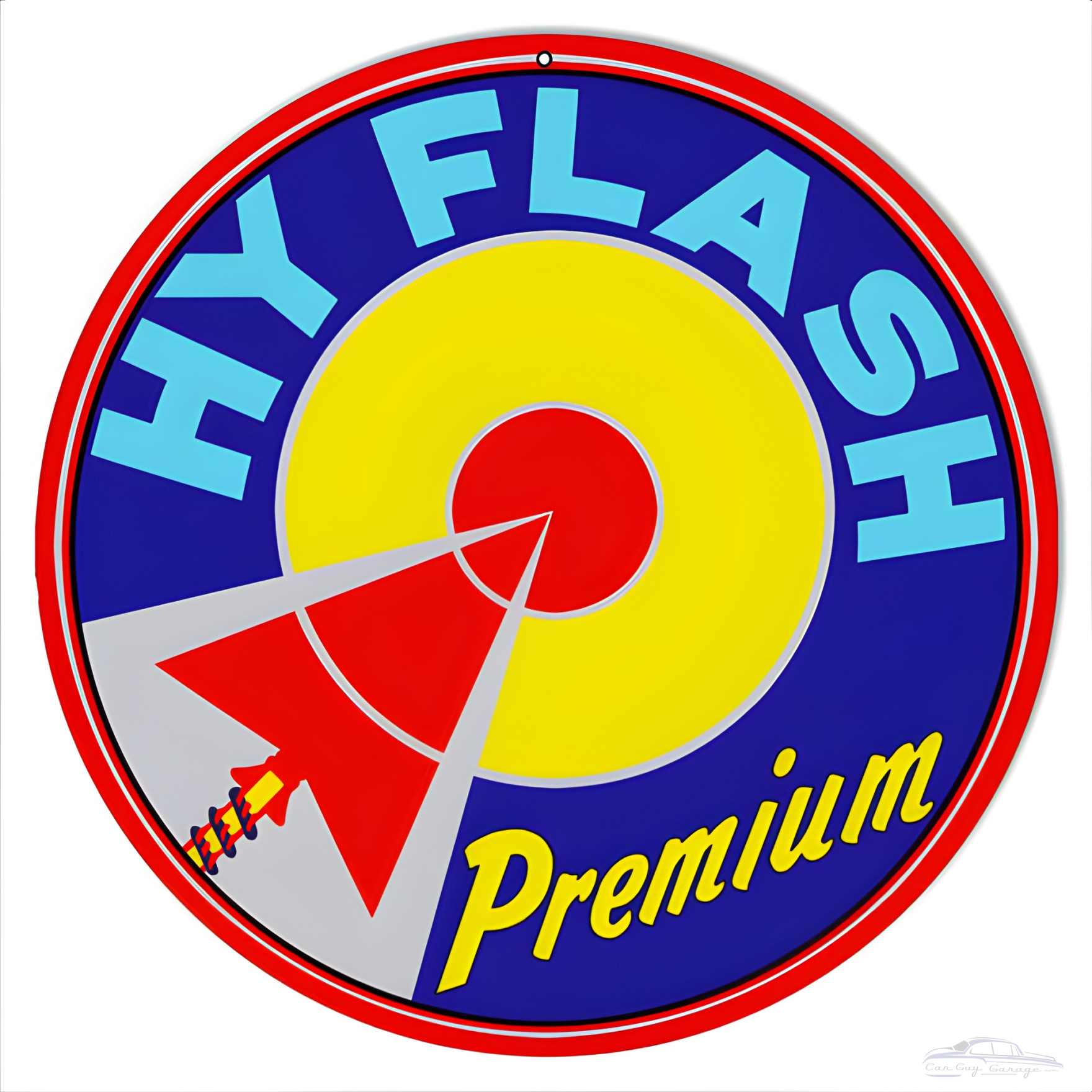 Hy Flash Premium Motor Oil Metal Sign - 14" Round